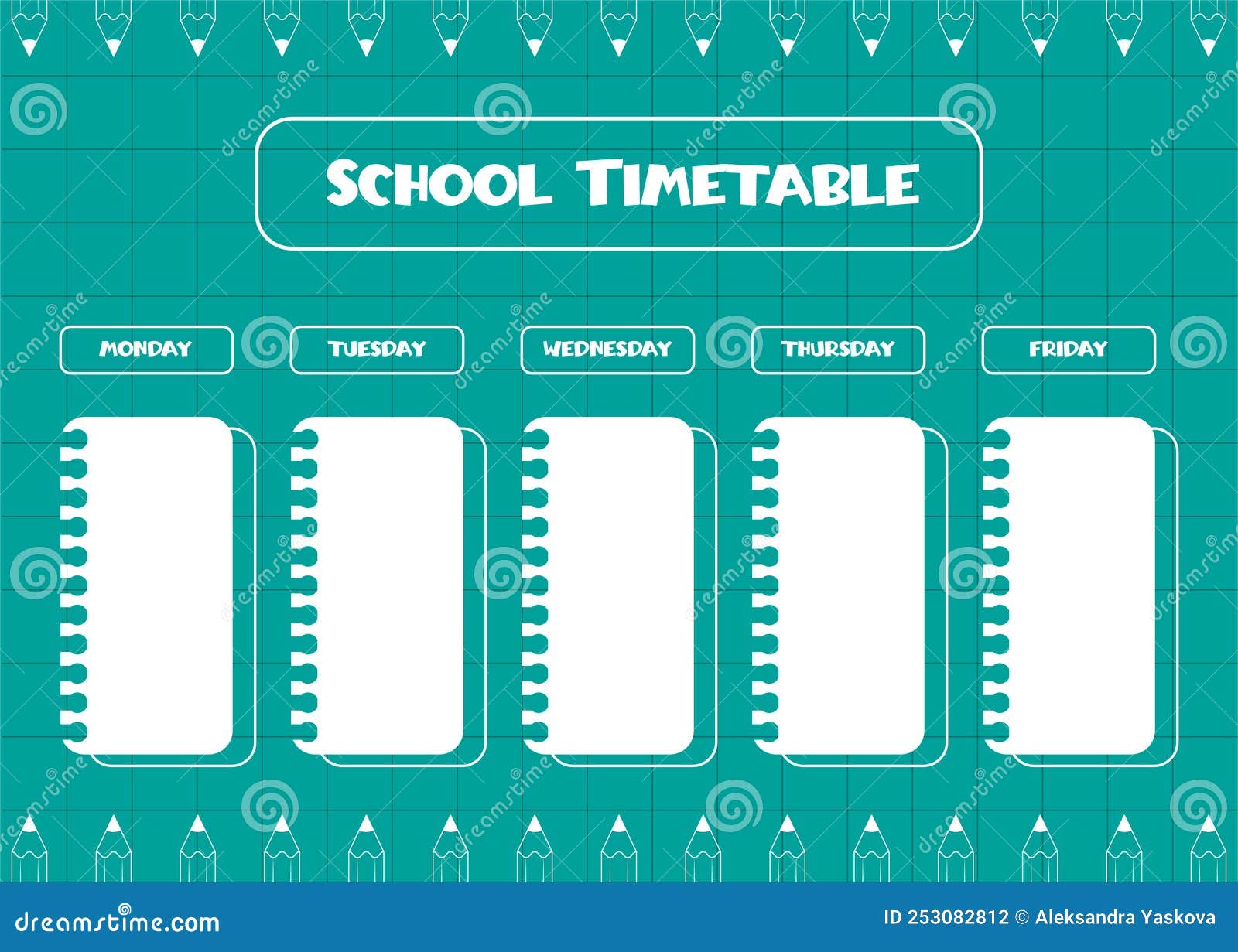 Back To School Timetable. Template School Timetable for Students or ...