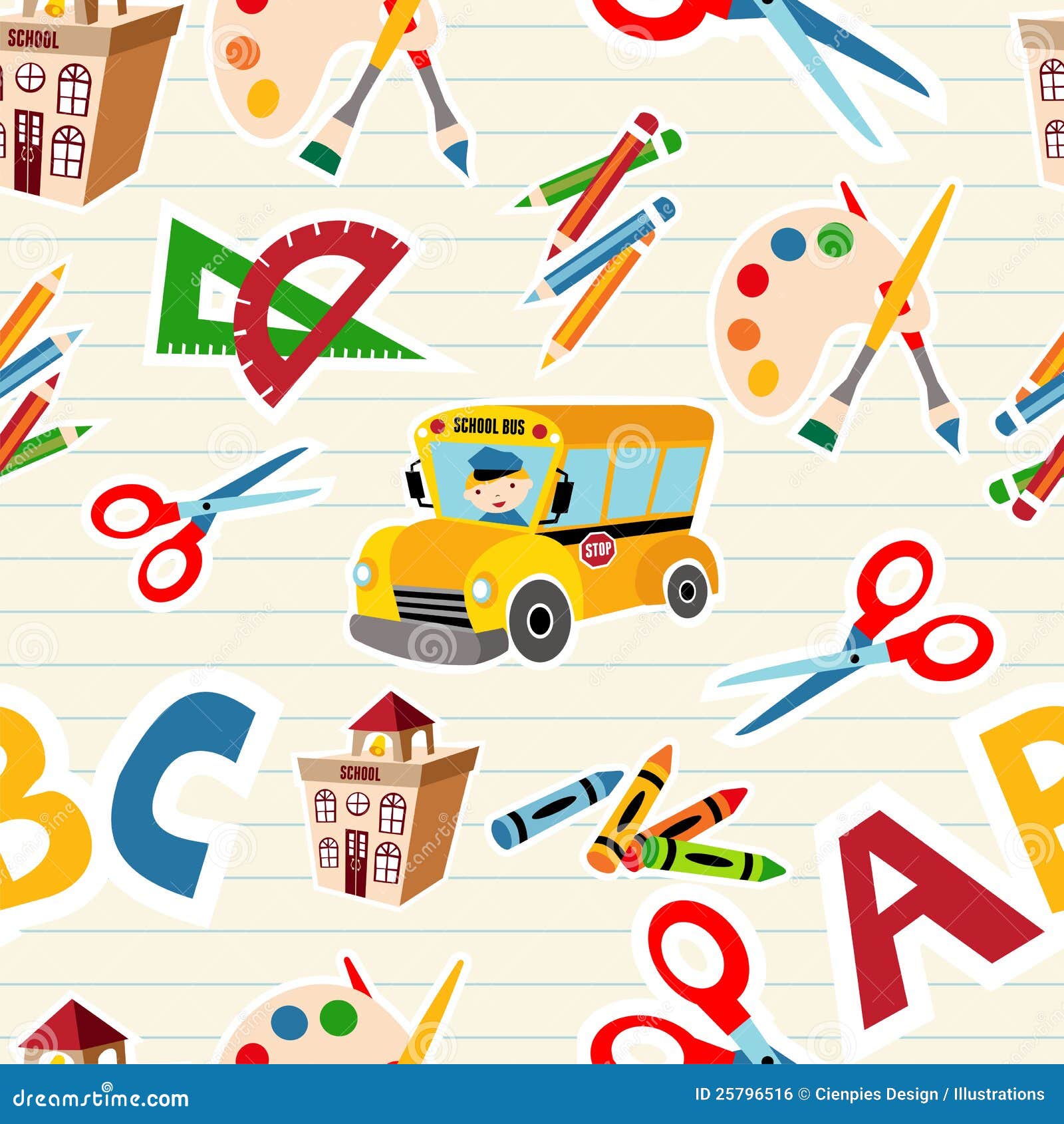 Back To School Tools and Supplies Stock Vector - Illustration of ...