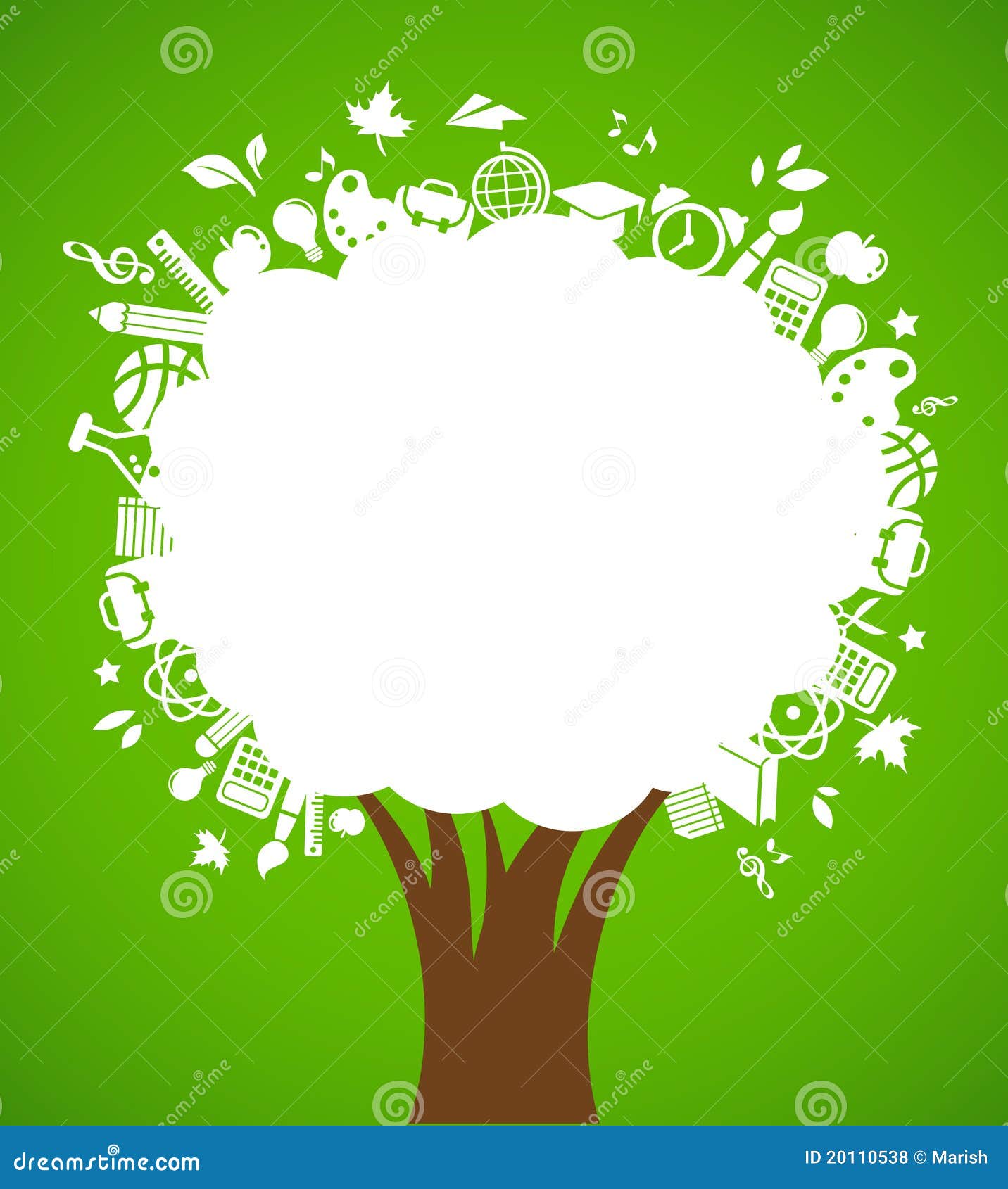 Back To School - Tree with Education Icons Stock Vector - Illustration ...