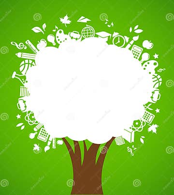 Back To School - Tree with Education Icons Stock Vector - Illustration ...