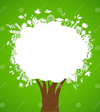 Back To School - Tree with Education Icons Stock Vector - Illustration ...