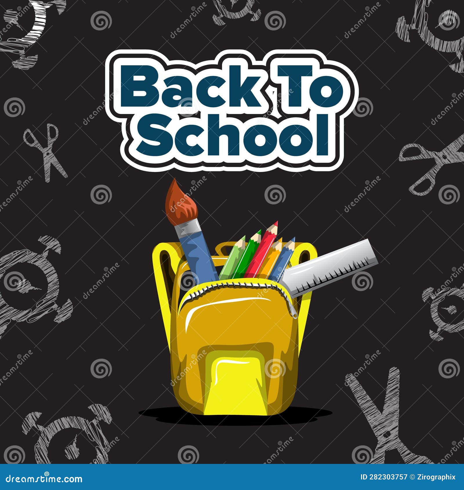 Back To School Vector Art Illustration Stock Vector - Illustration of ...