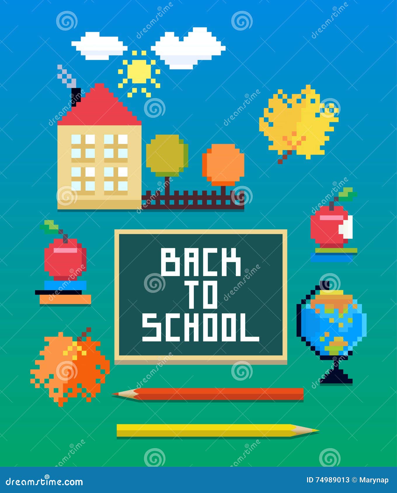 Back to school vector stock vector. Illustration of maple - 74989013