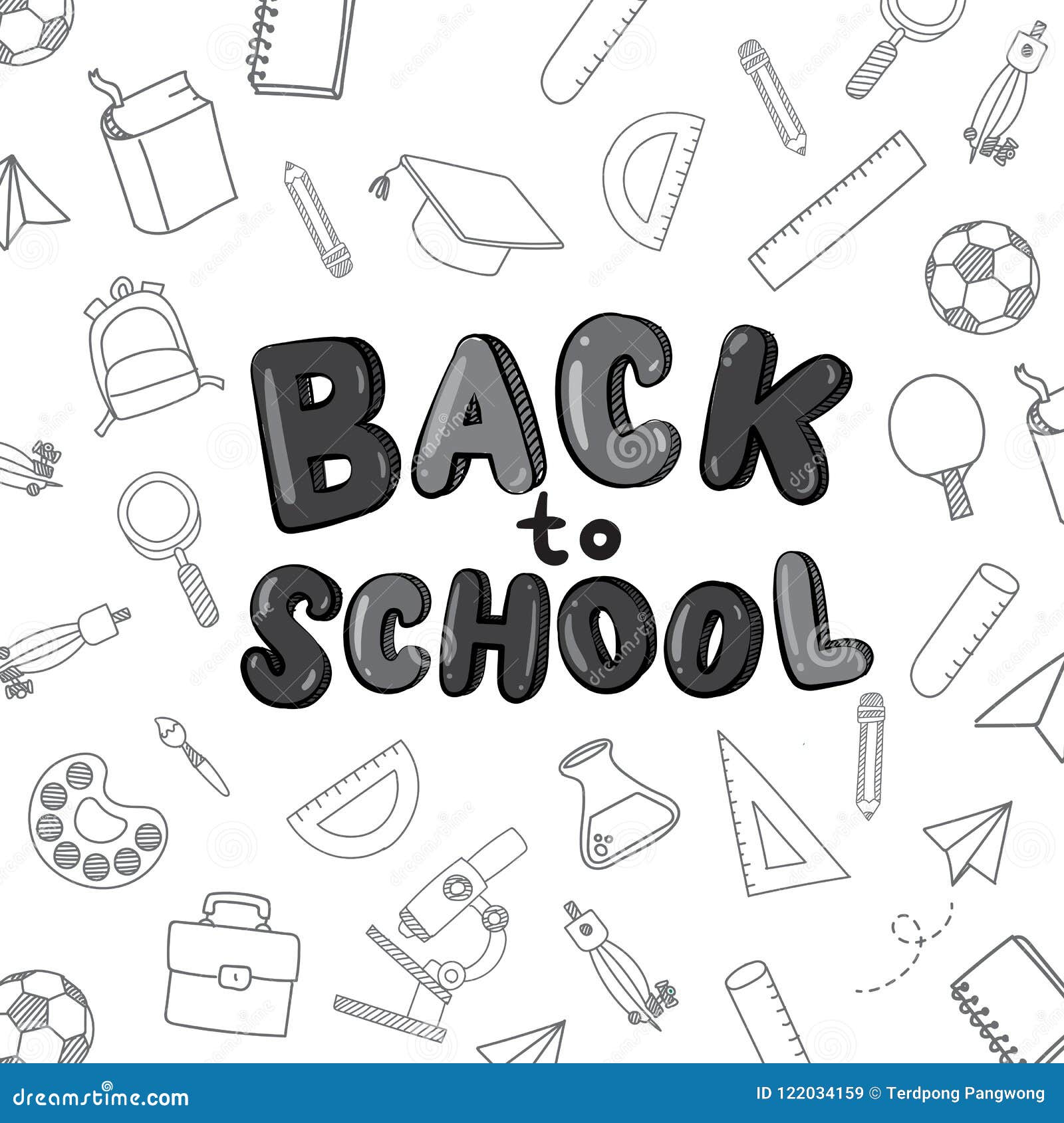 Back To School Vector Design Stock Illustration - Illustration of ...