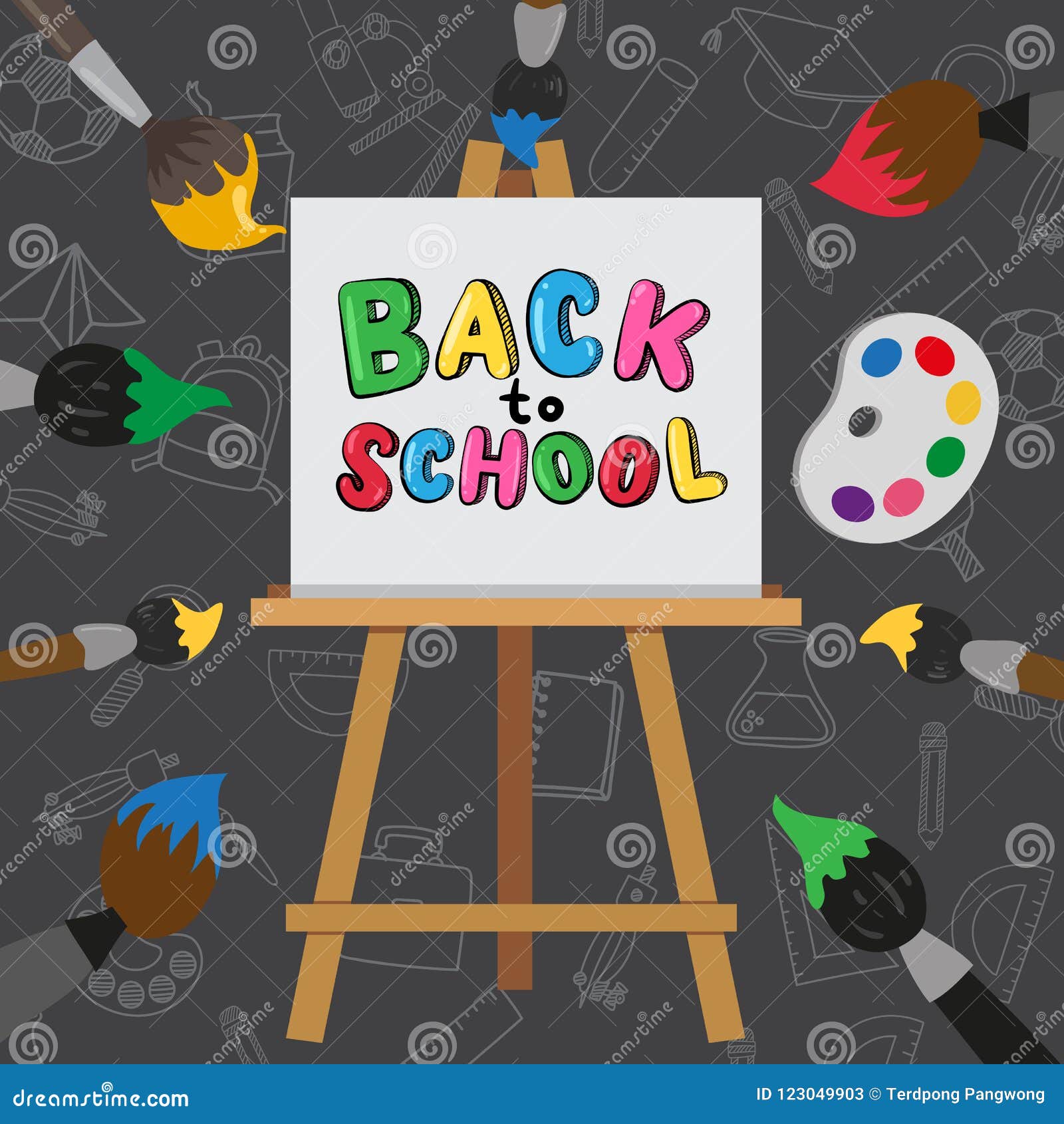 Back To School Vector Design Stock Vector - Illustration of students ...