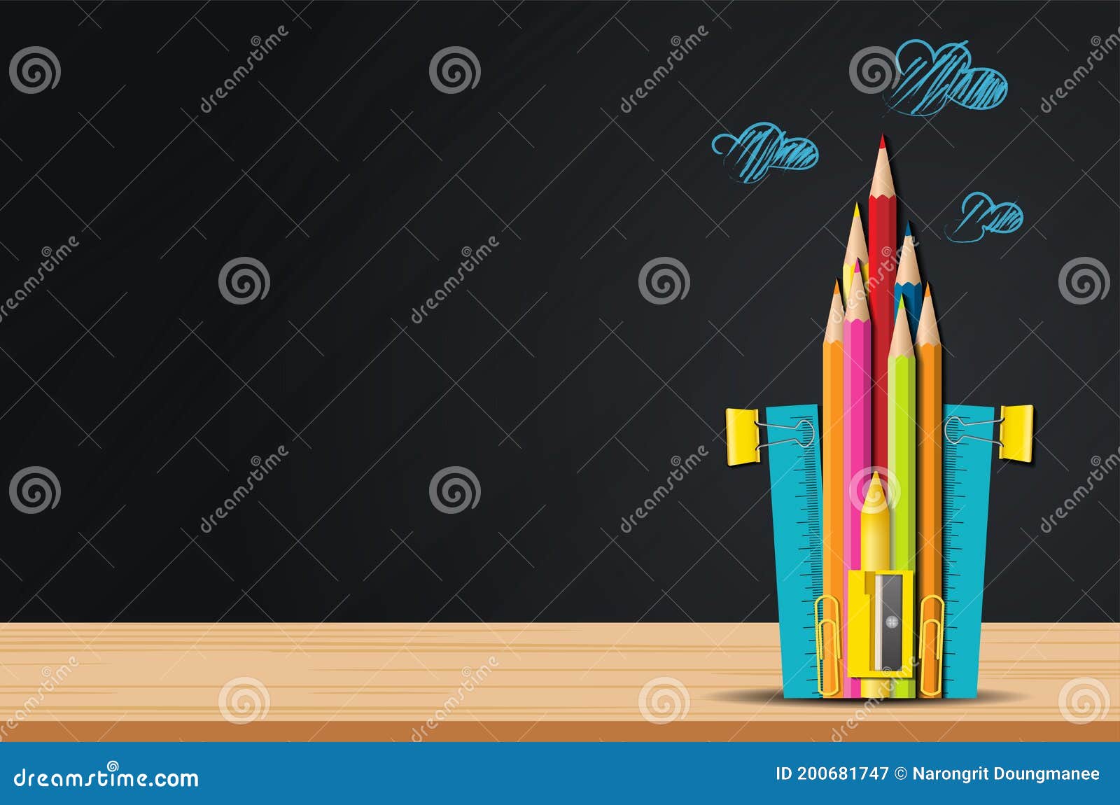 Back To School Vector Design Concept Made from Pencils. Modern Design ...