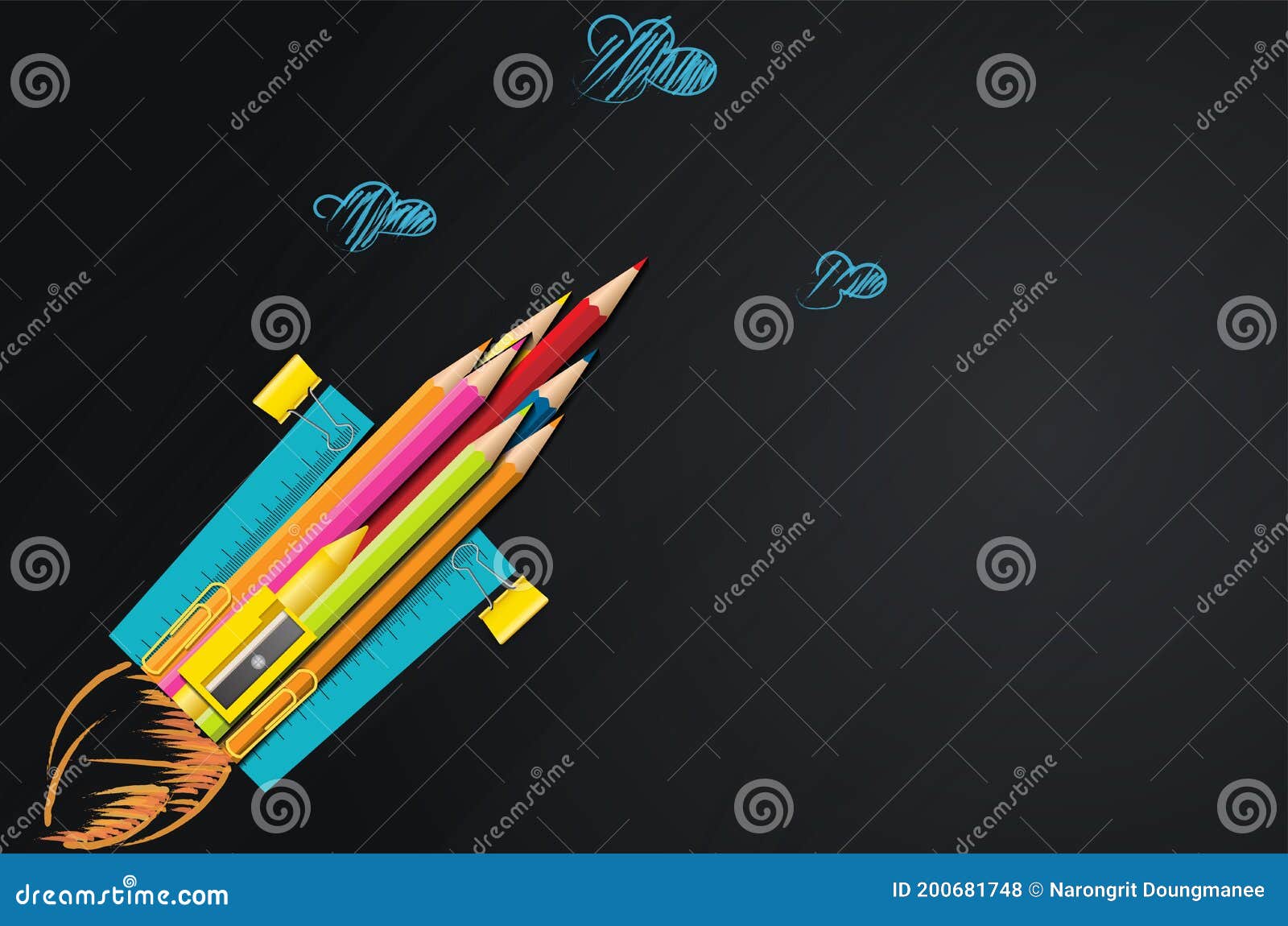 Back To School Vector Design Concept Made from Pencils. Modern Design ...