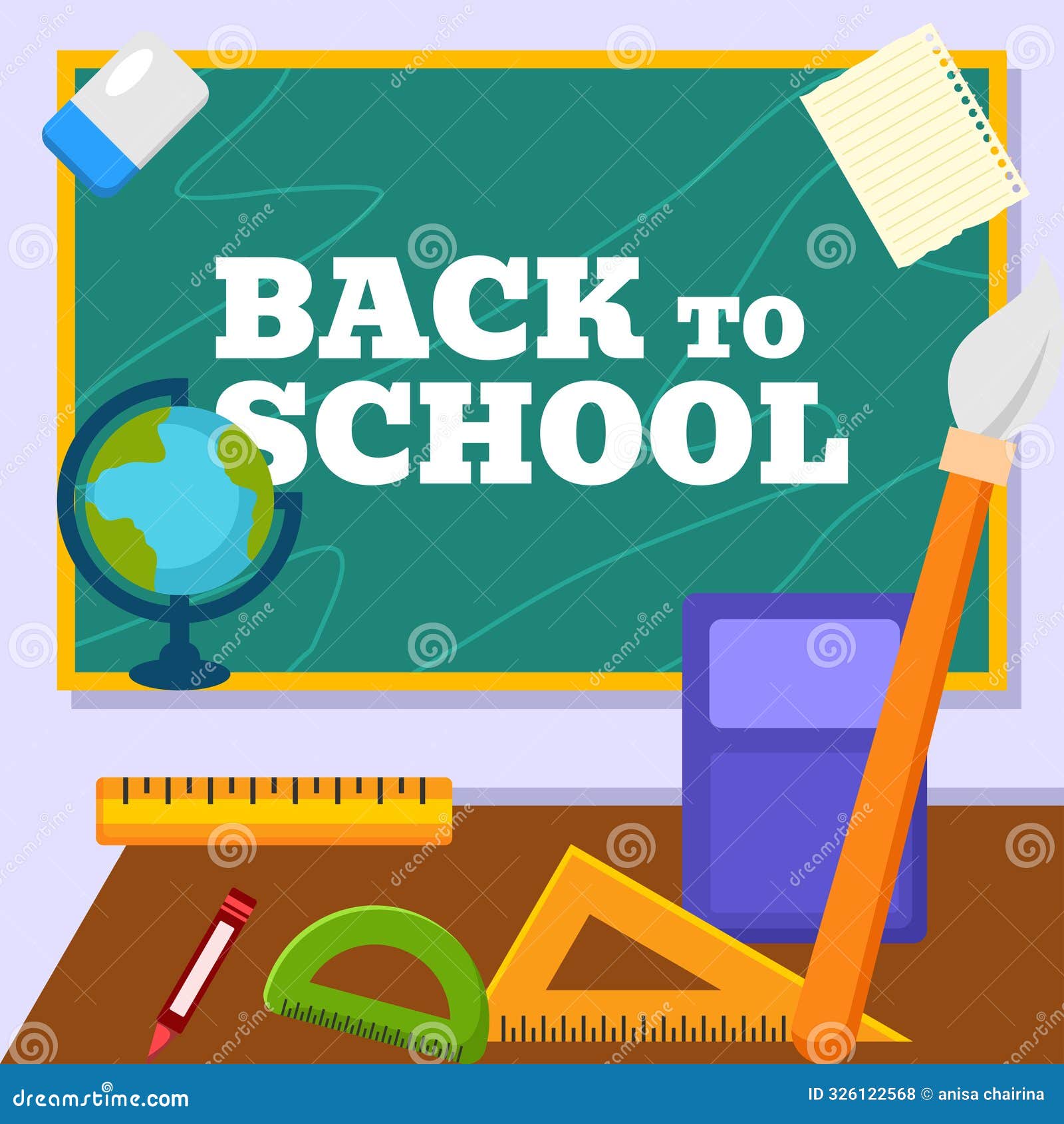Back To School Vector Design Illustration Stock Vector - Illustration ...