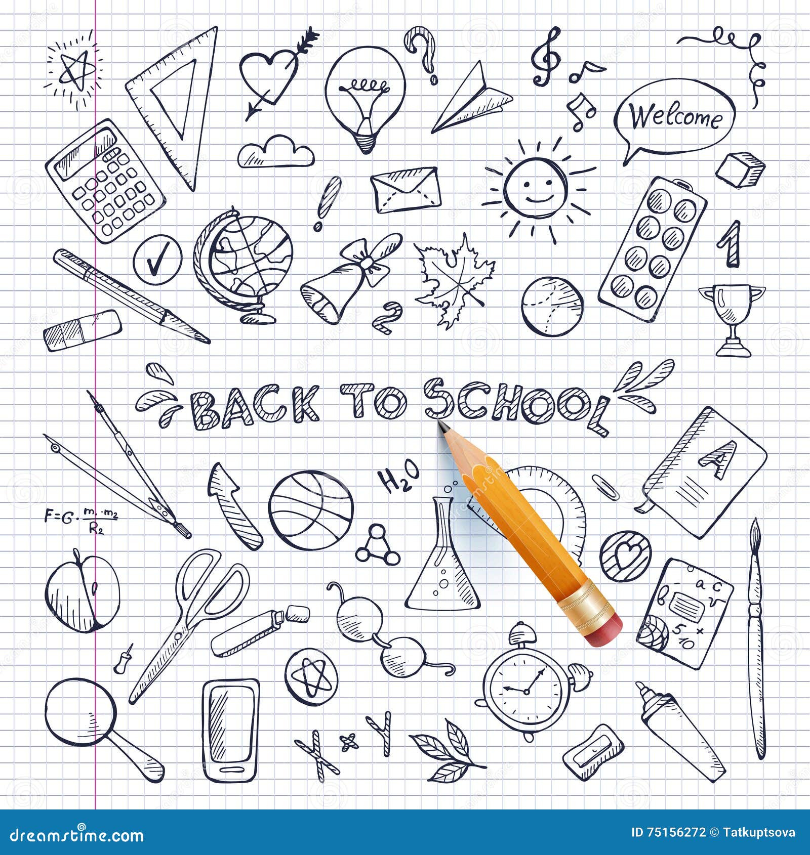 Back To School. Vector Illustration. Stock Vector - Illustration of ...