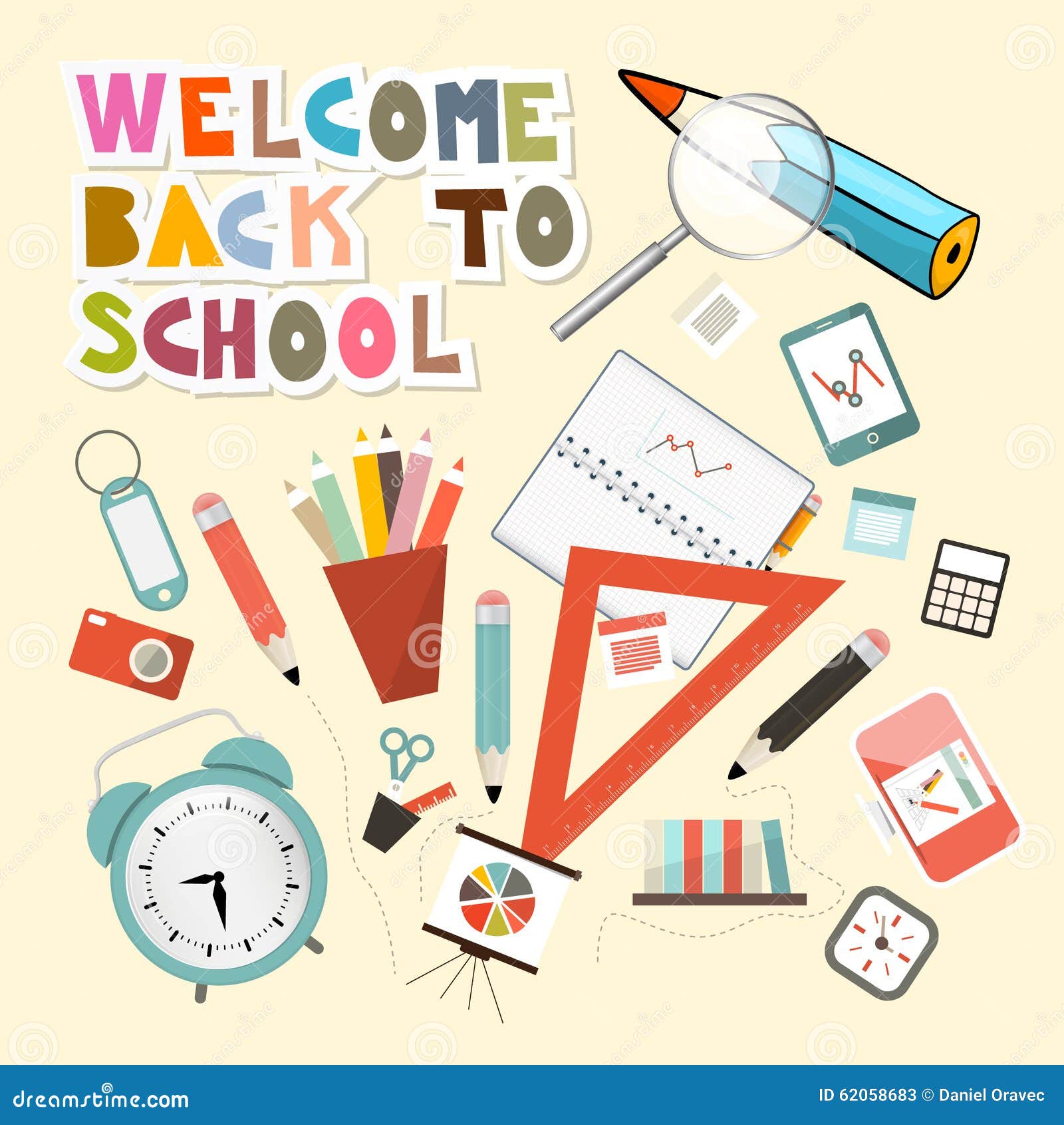 Back To School Vector Illustration Stock Vector - Illustration of ...