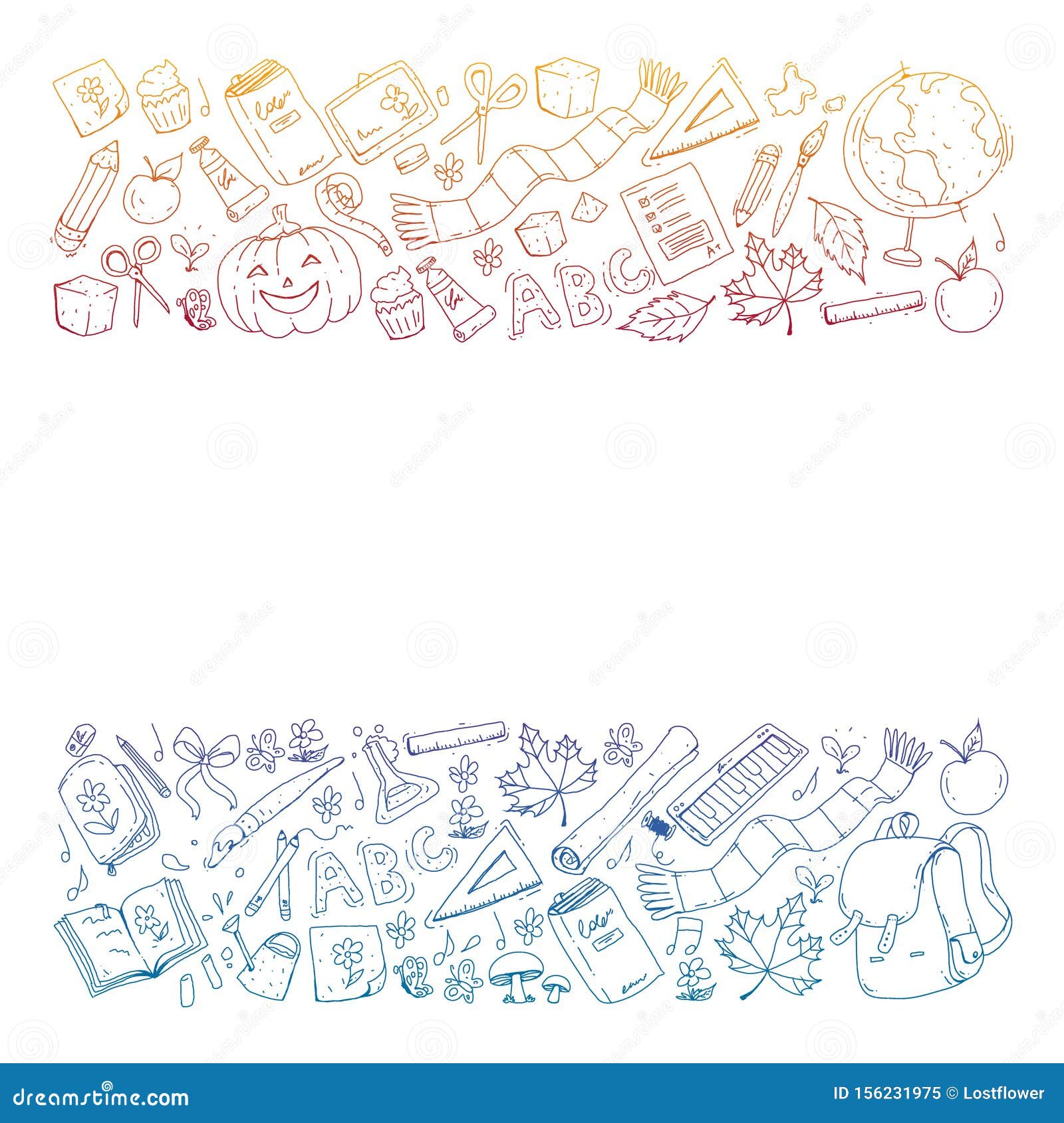 Back To School Vector Pattern. Education Icons for Children. Stock ...
