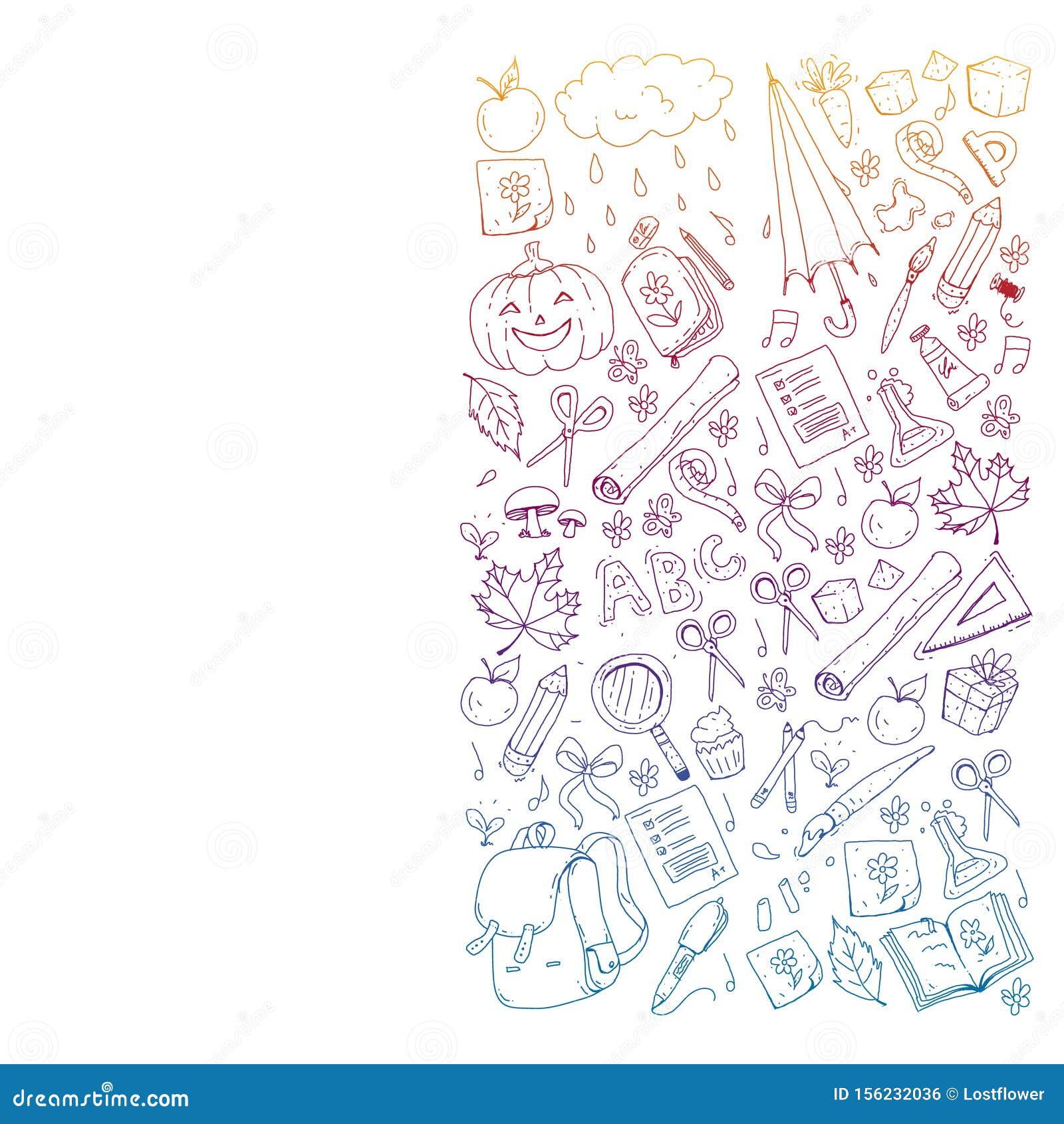 Back To School Vector Pattern. Education Icons for Children. Stock ...