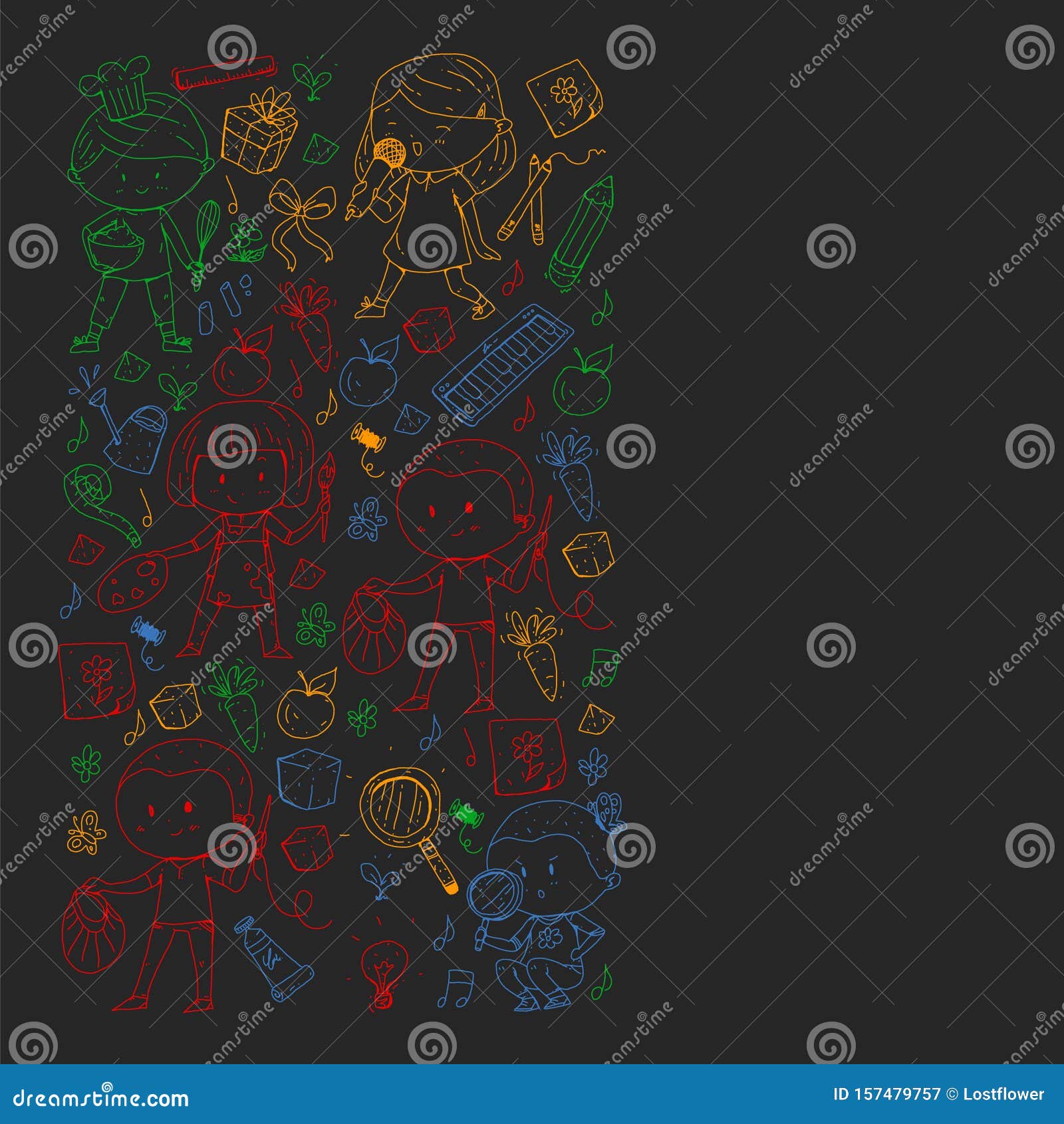 Back To School Vector Pattern. Education Icons for Children. Stock ...