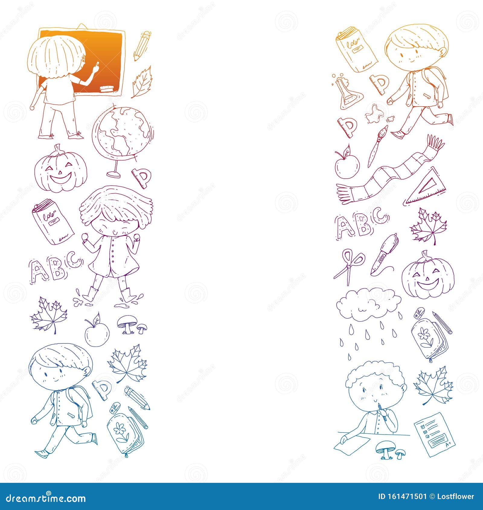 Back To School Vector Pattern. Education Icons for Children. Stock ...