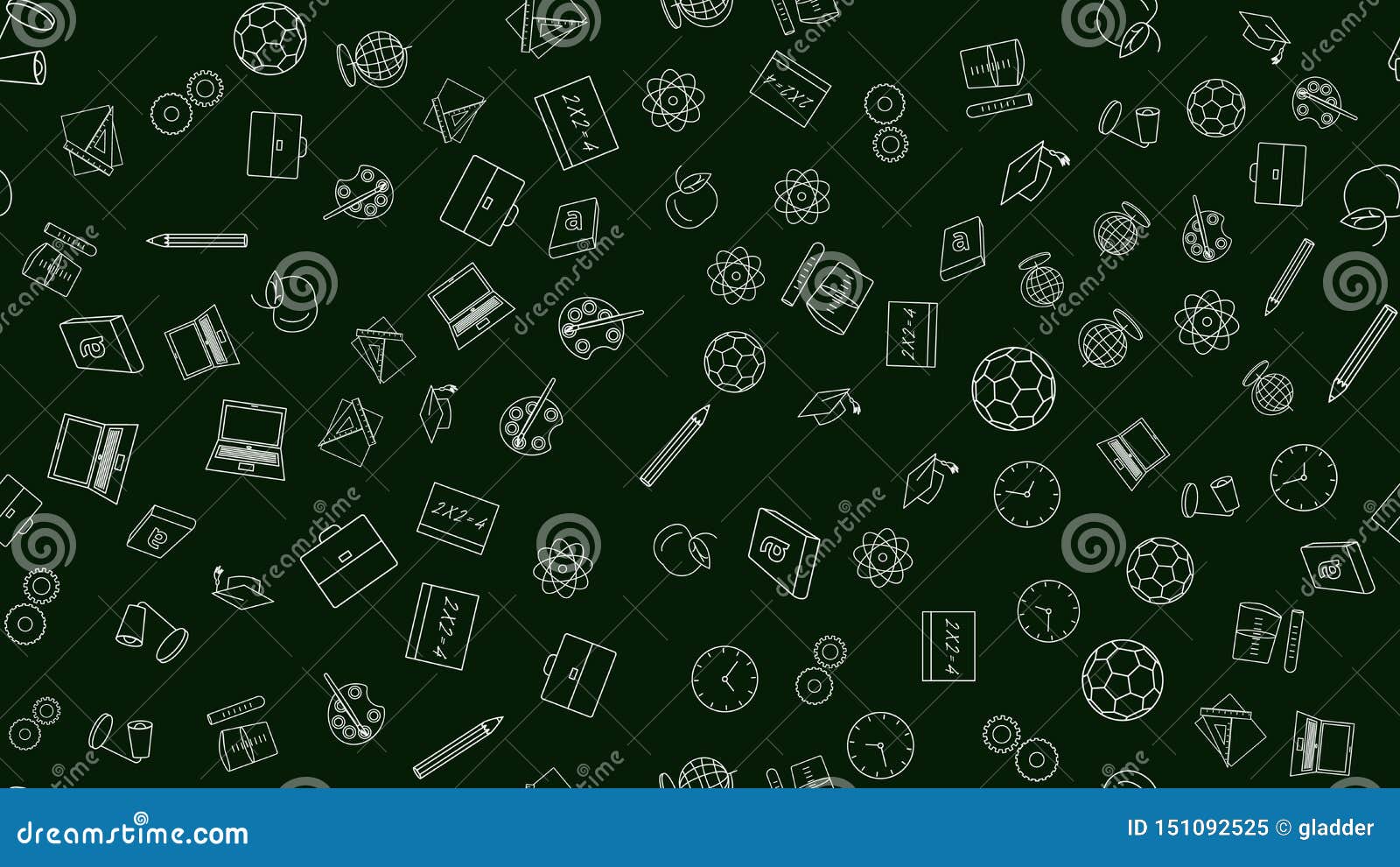 Back To School Vector Seamless Pattern 16-9 Stock Illustration ...