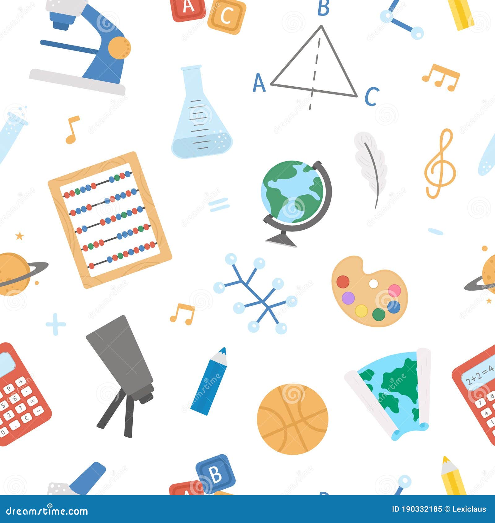 Classroom Objects Vector Illustration. Labeled Collection For Kids ...