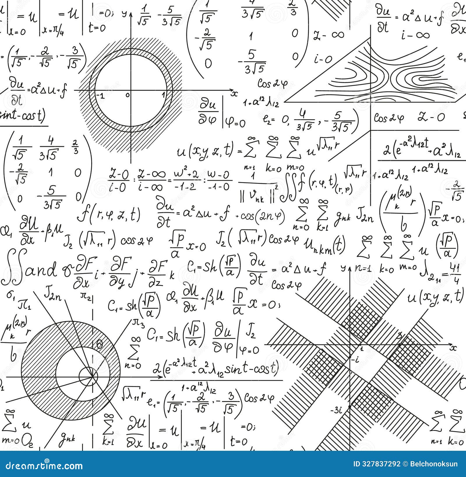 "Back To School" Vector Seamless Pattern with Handwritten Math Formulas ...