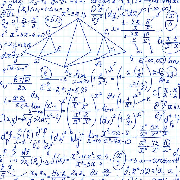 `Back To School` Vector Seamless Pattern with Math Formulas and Figures ...