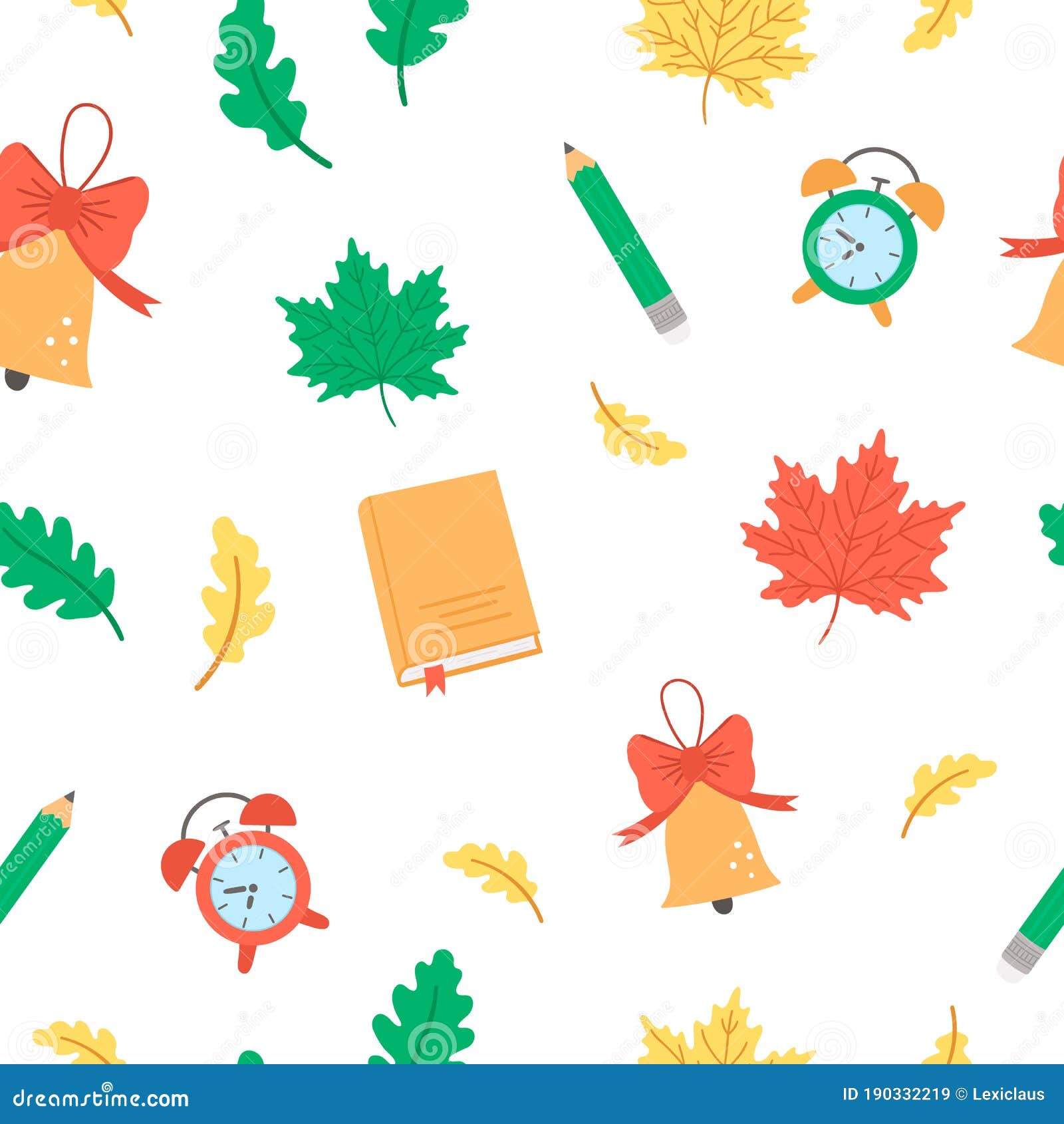 Back To School Vector Seamless Pattern. September Educational Digital ...