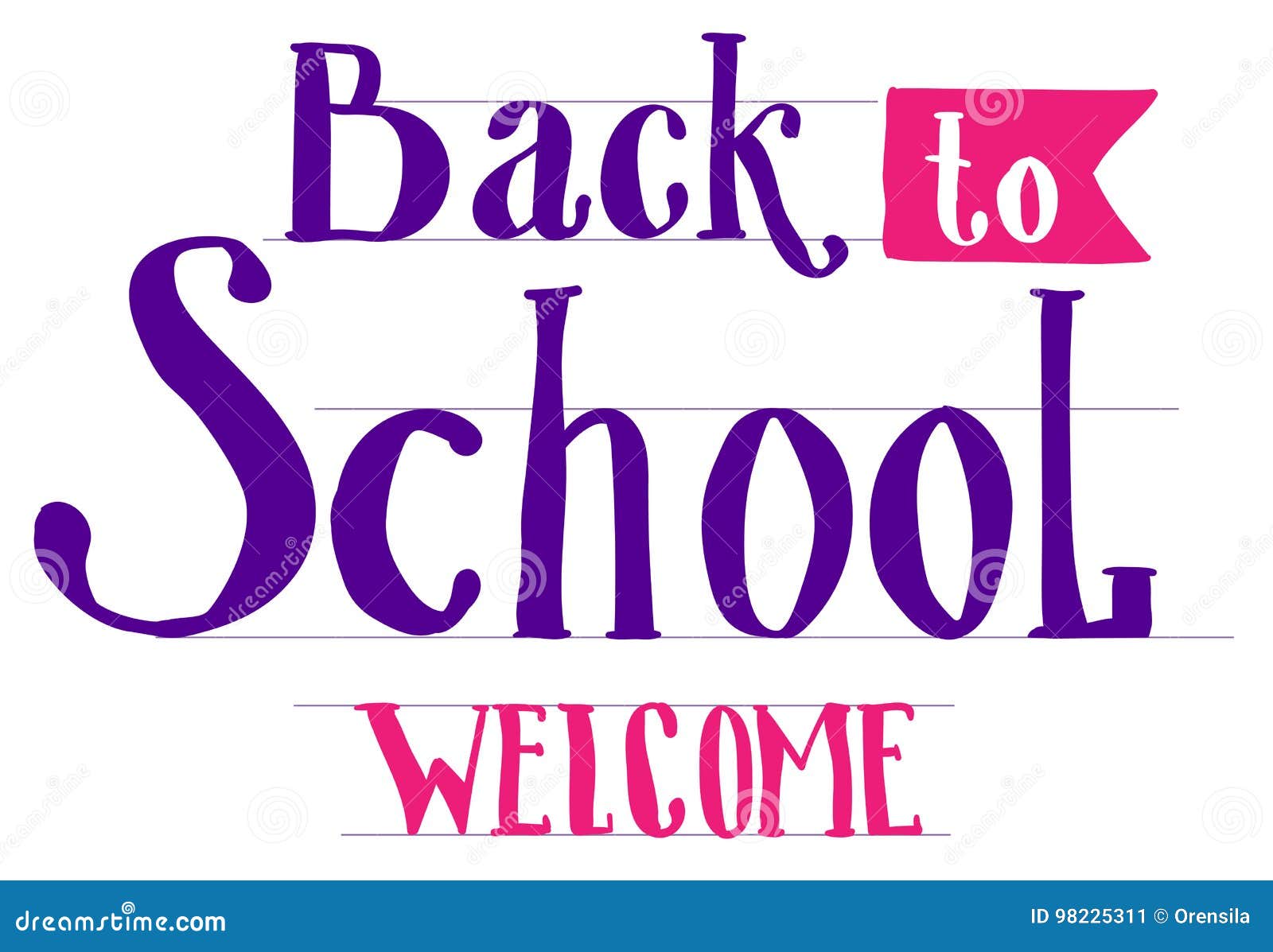 Back To School Welcome. Lettering Text Stock Vector - Illustration of ...