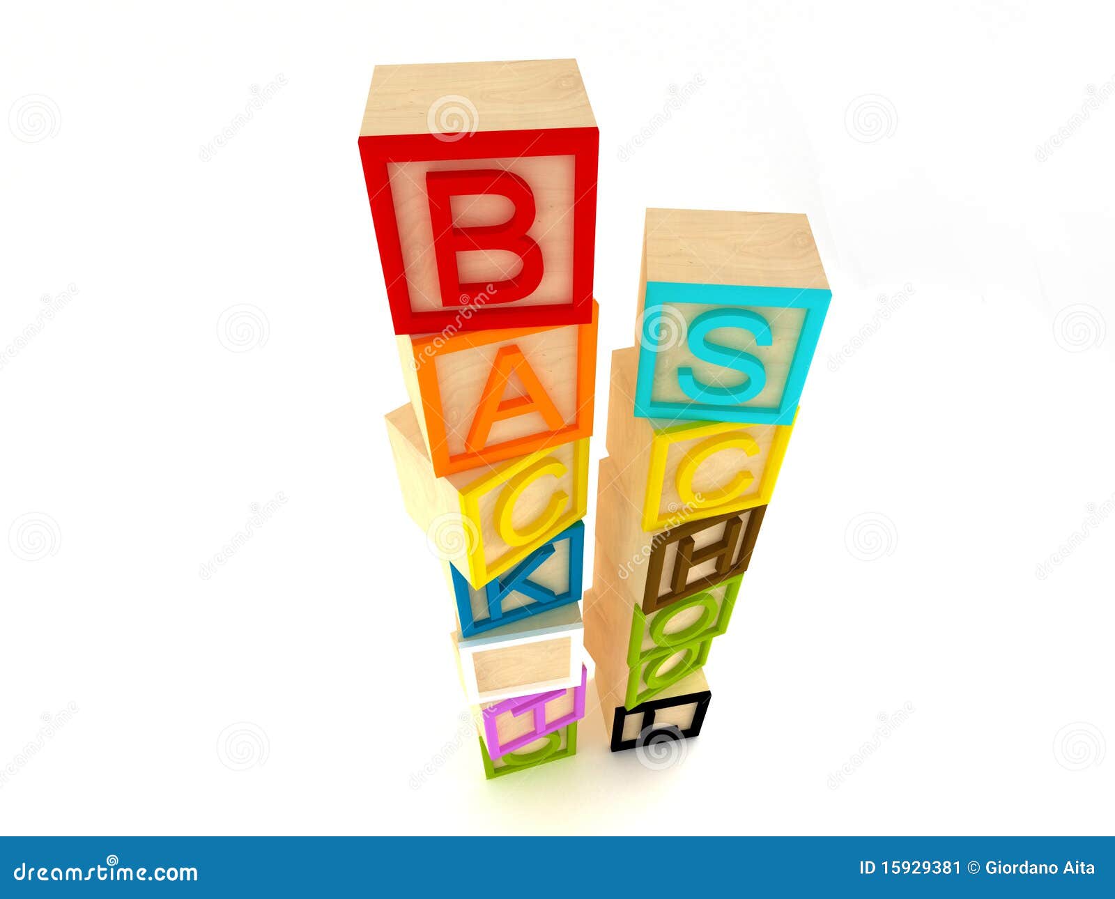 Back To School - Wooden Blocks Letters Stock Illustration ...
