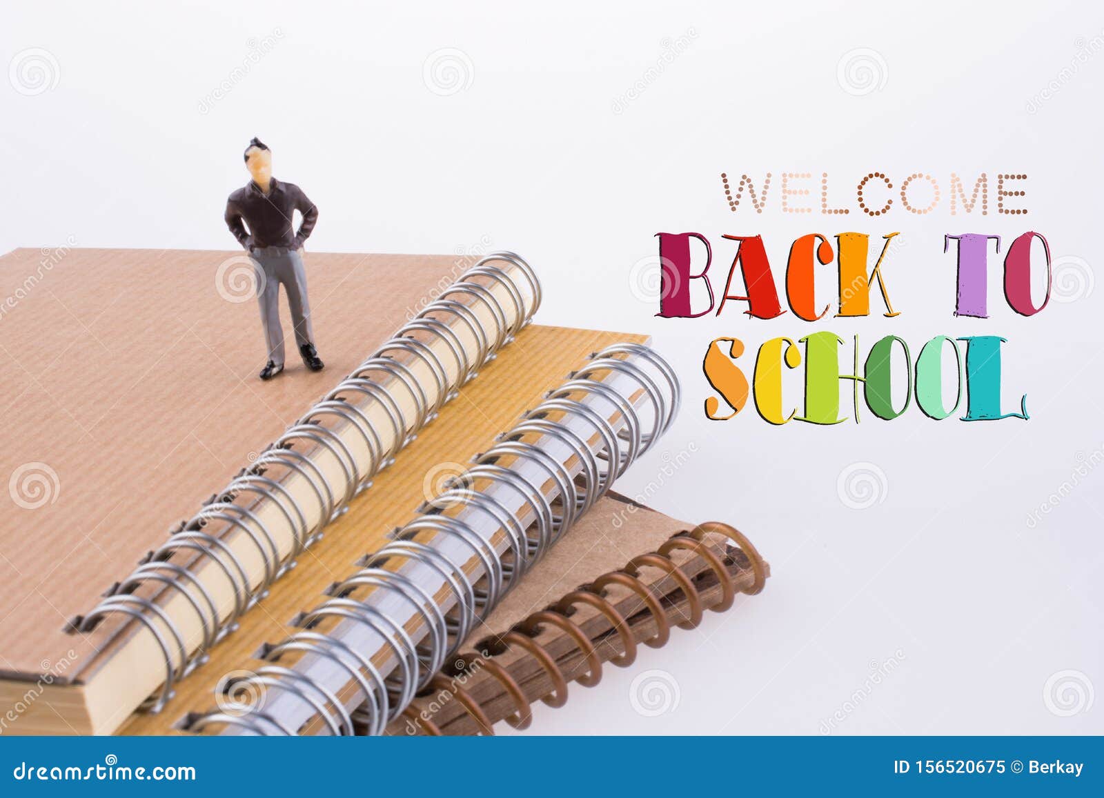 Figure Standing on Notebooks Stock Image - Image of education, figure ...