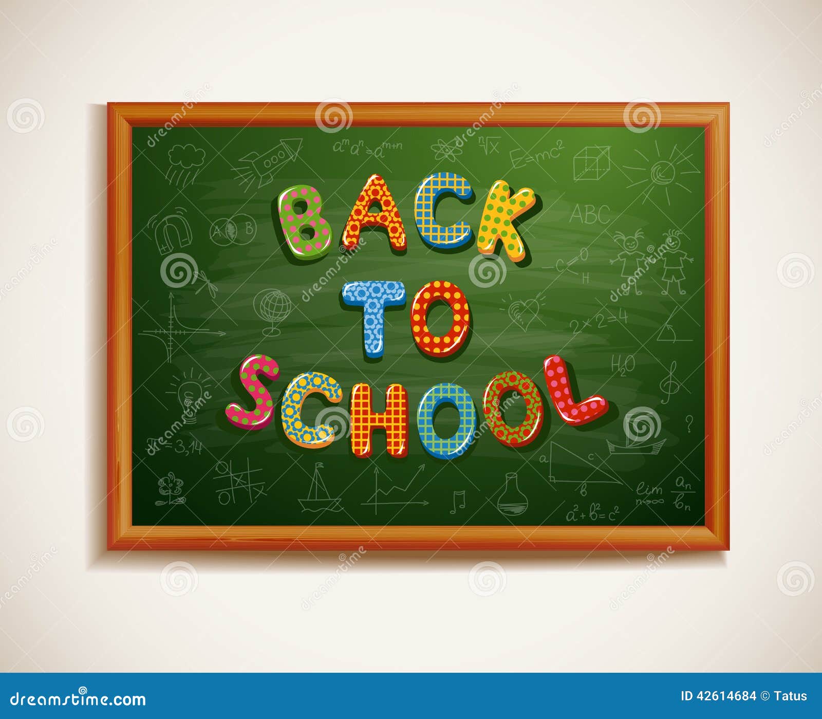 Back To School Written on Blackboard Stock Vector - Illustration of ...