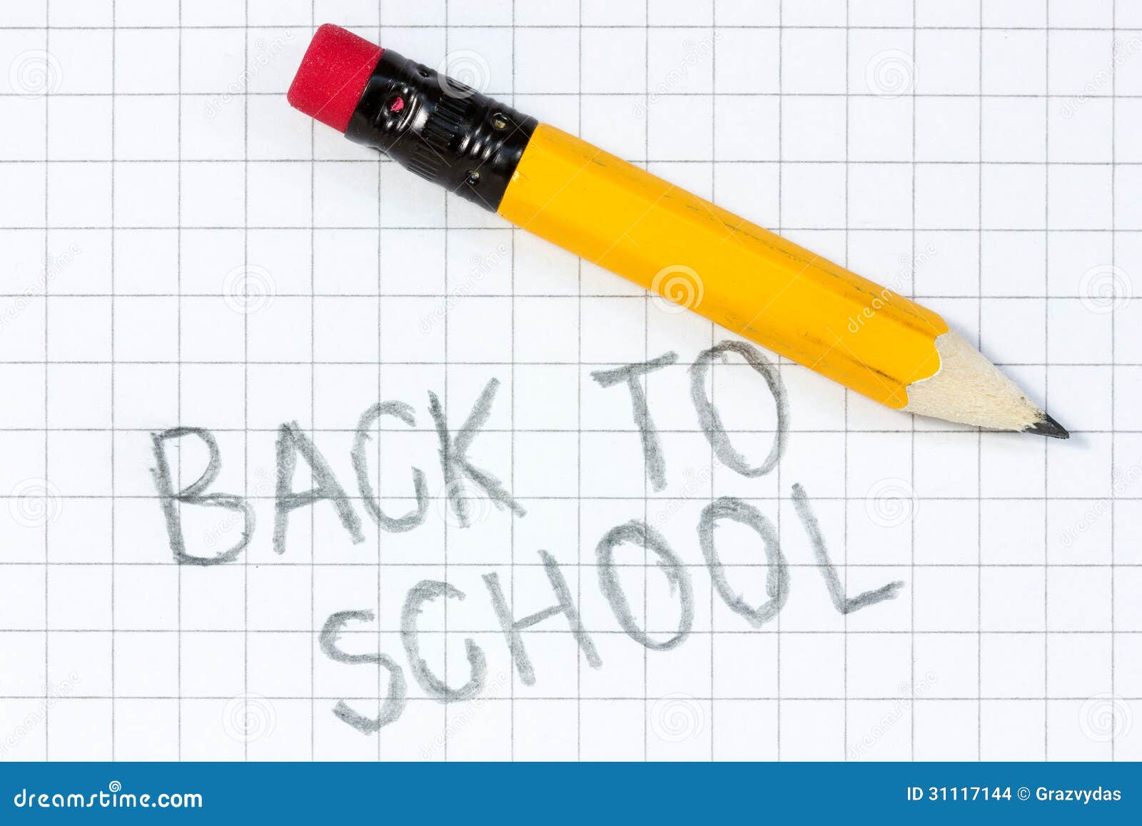 Back To School Written on a Squared Paper Stock Photo - Image of ...