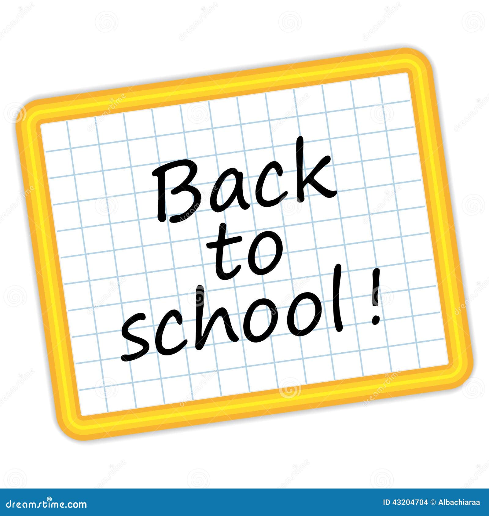 Back To School ! Yellow Slate. Stock Vector - Illustration of school ...