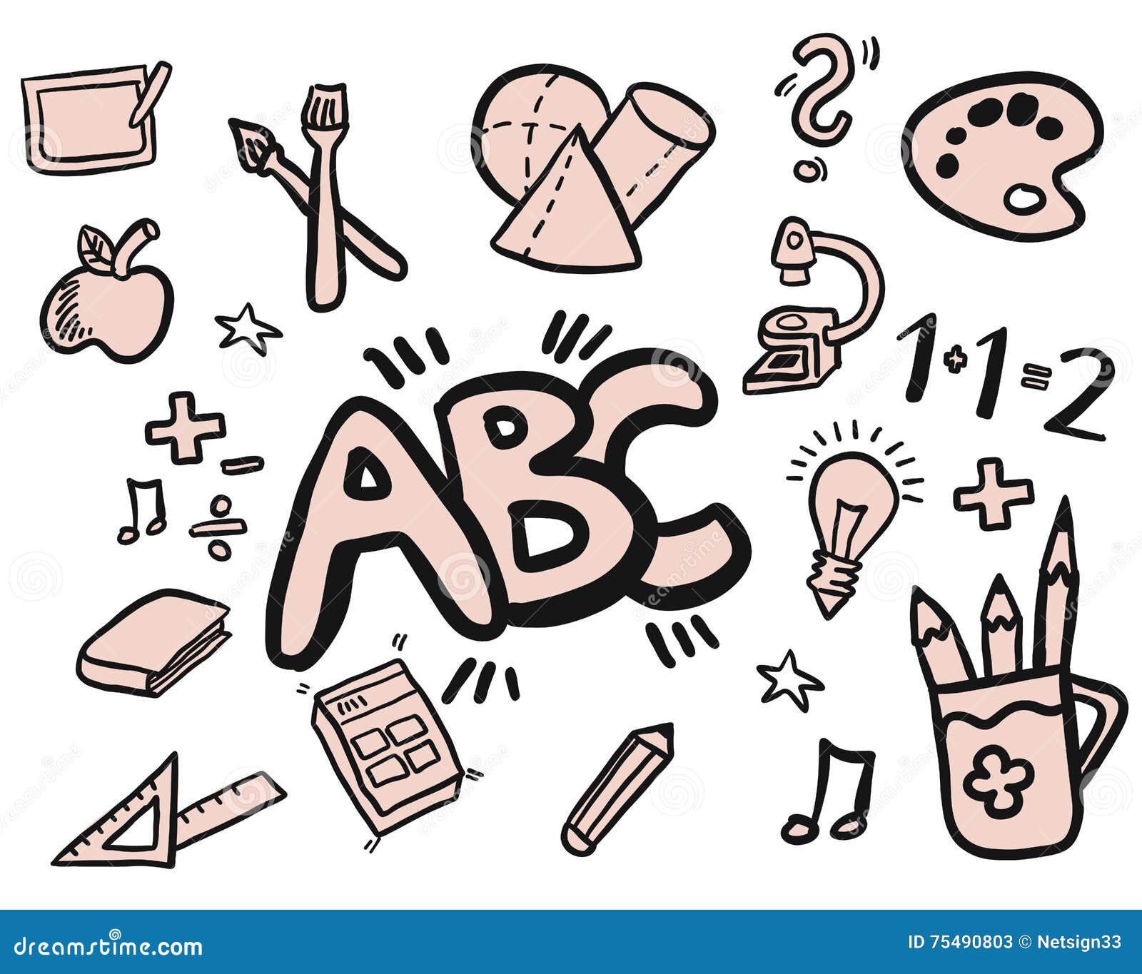 Back To Scool Doodles.Back To School Doodles Filled With Color, Vector ...