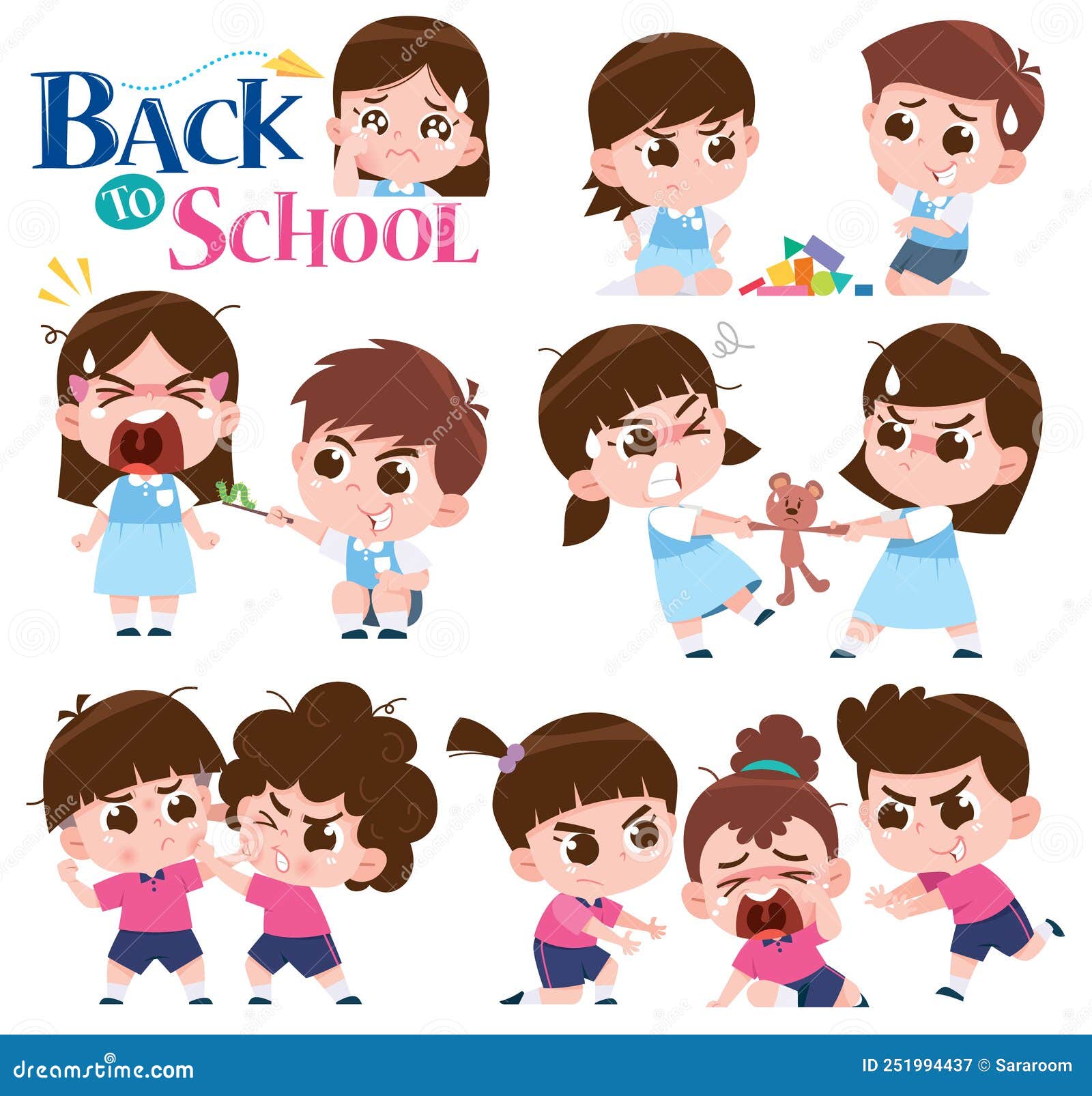 Back to shool stock vector. Illustration of quarreling - 251994437
