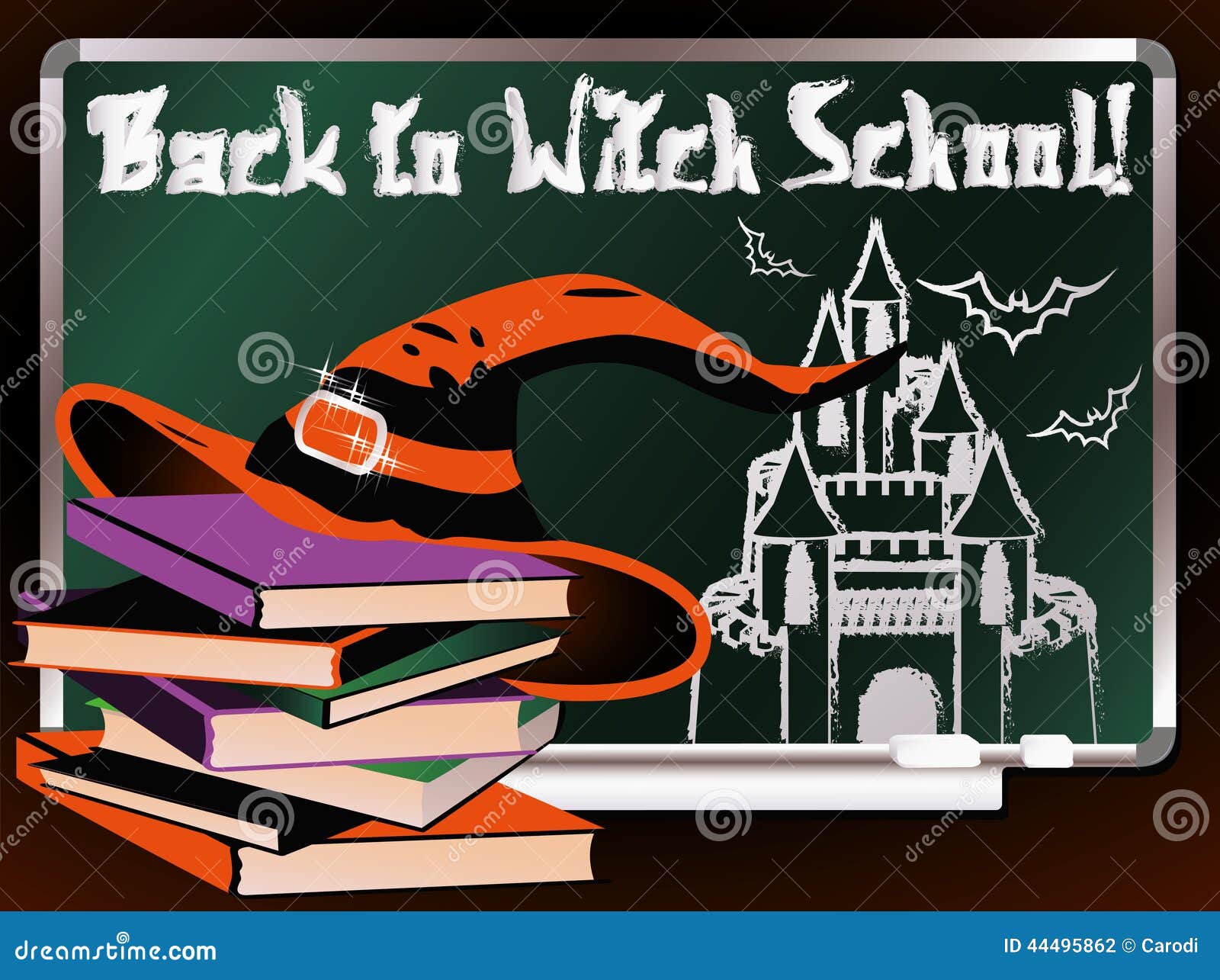 Back To Witch School. Magic Card Stock Illustration - Illustration of ...
