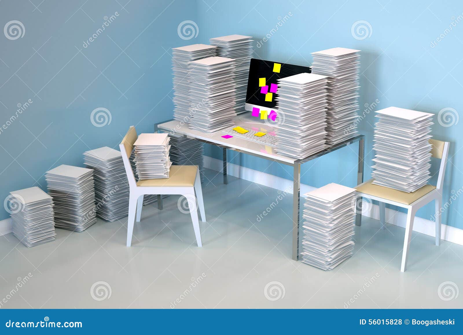 Back To Work - Backlog after Vacation Stock Photo - Image of piled ...