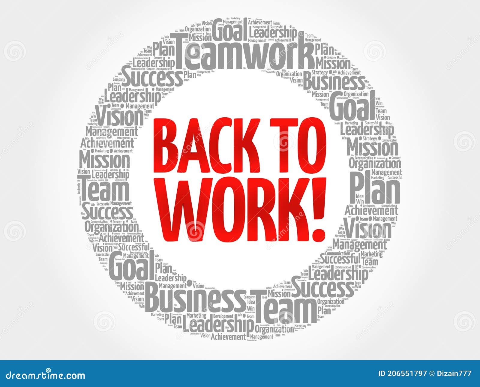 Back To Work Circle Word Cloud Stock Illustration - Illustration of ...