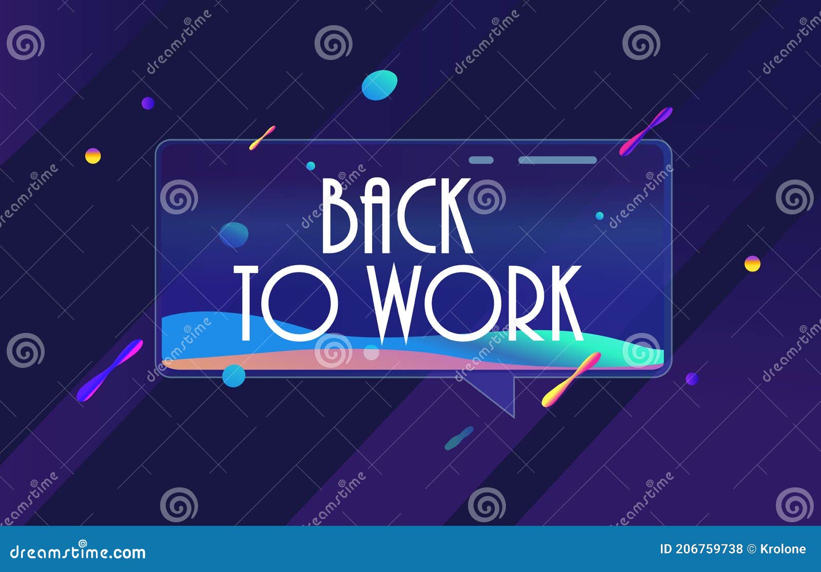 BACK TO WORK in Design Banner. Vector Template for Web, Print ...