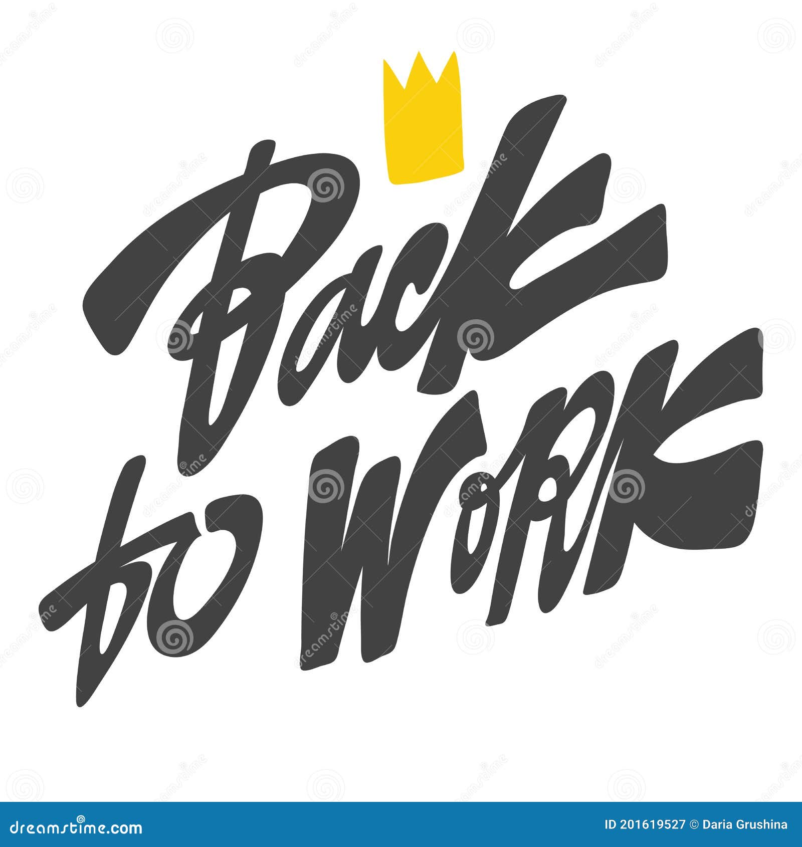 Back To Work. Hand Drawn Lettering Logo for Social Media Content Stock ...