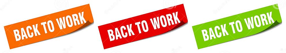 Back To Work Sticker. Back To Work Square Isolated Sign Stock Vector ...
