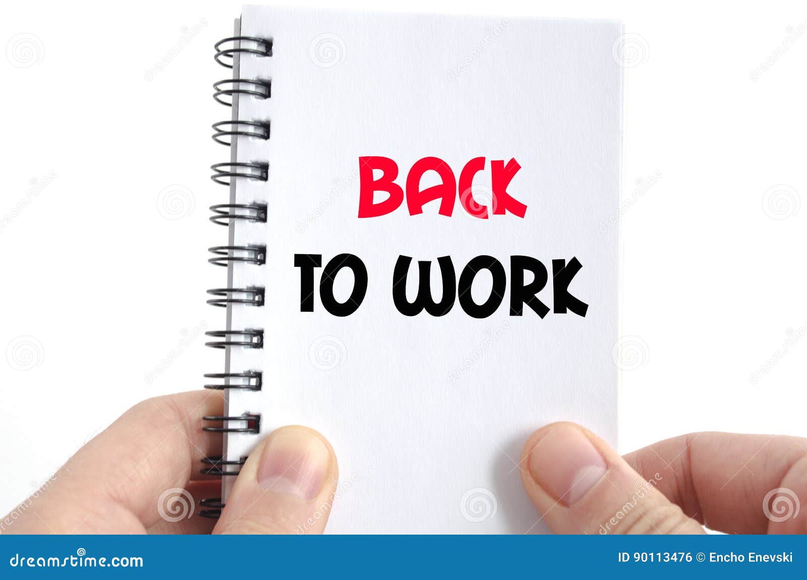 Back to work text concept stock photo. Image of return - 90113476