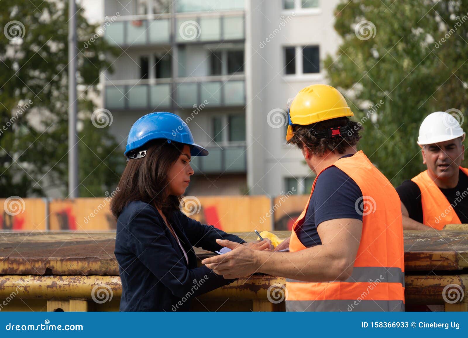 Back Turned Workers on Construction Site Stock Image - Image of ...