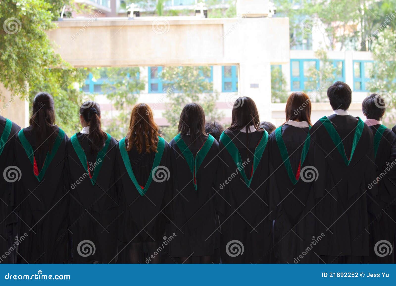 Back of University Graduates with Their Gowns Stock Photo - Image of ...
