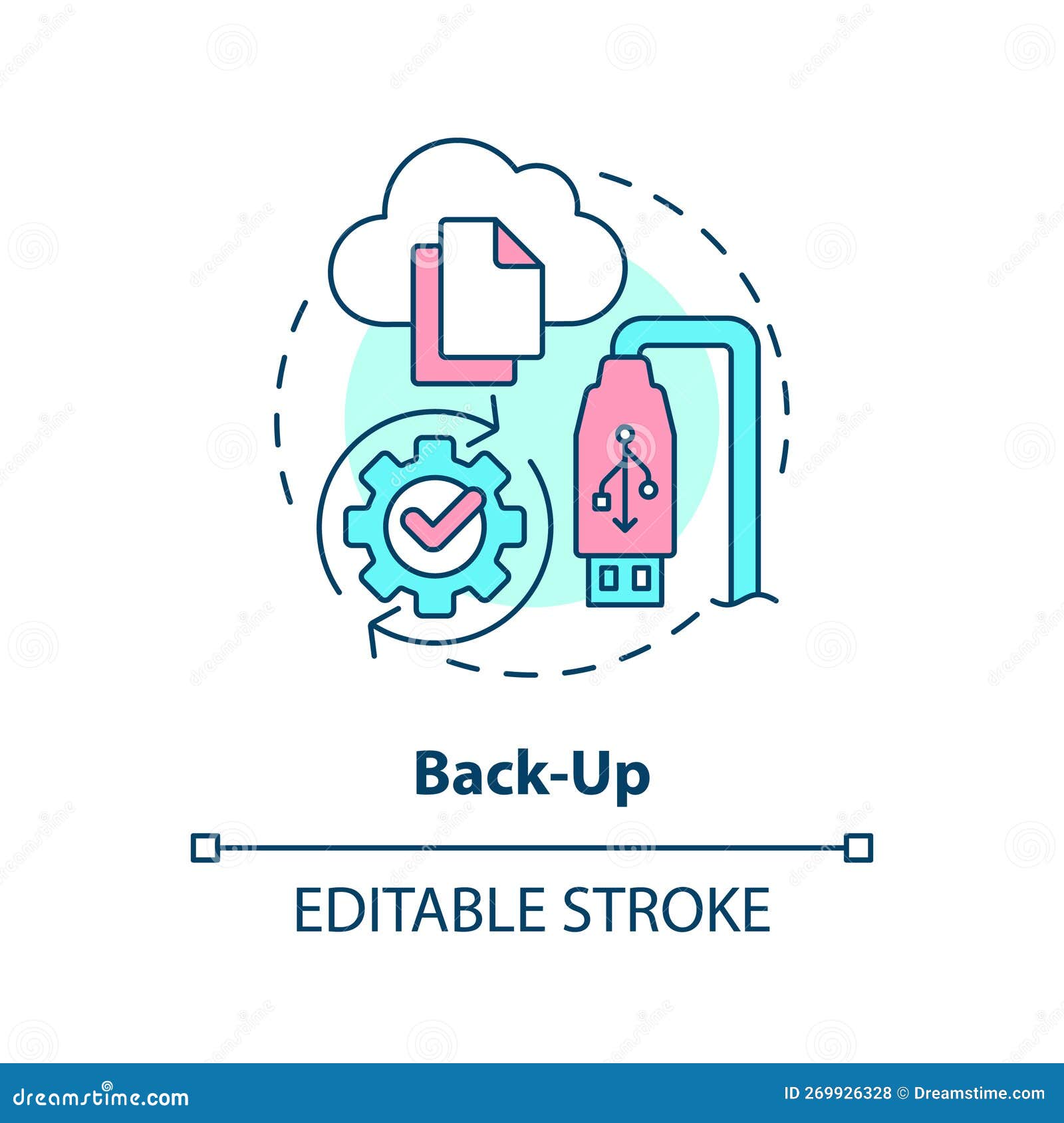 Back-up concept icon stock vector. Illustration of linear - 269926328