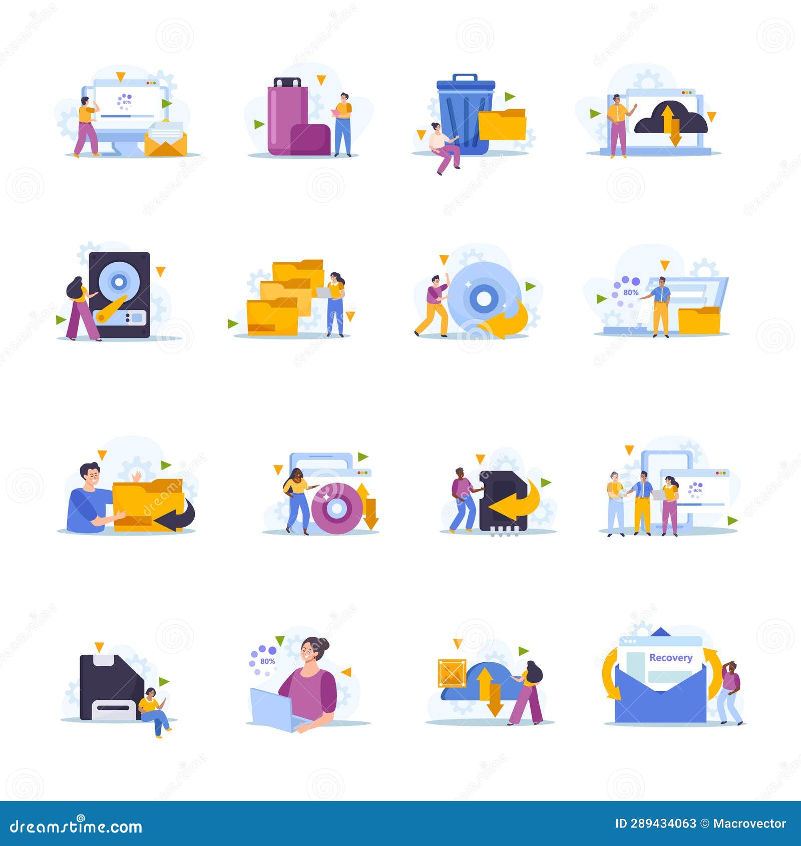 Back Up Data Set stock vector. Illustration of document - 289434063