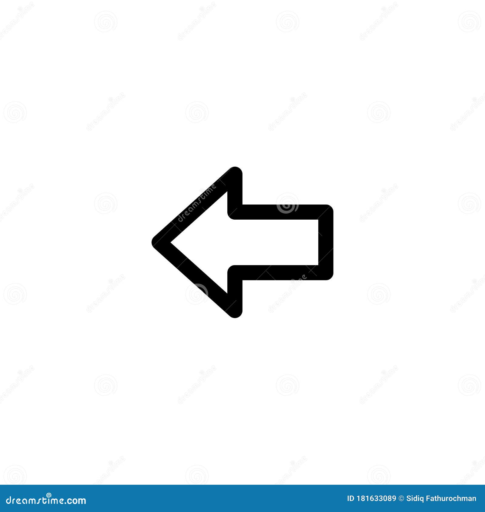 Back Icon stock vector. Illustration of cursor, directional - 181633089