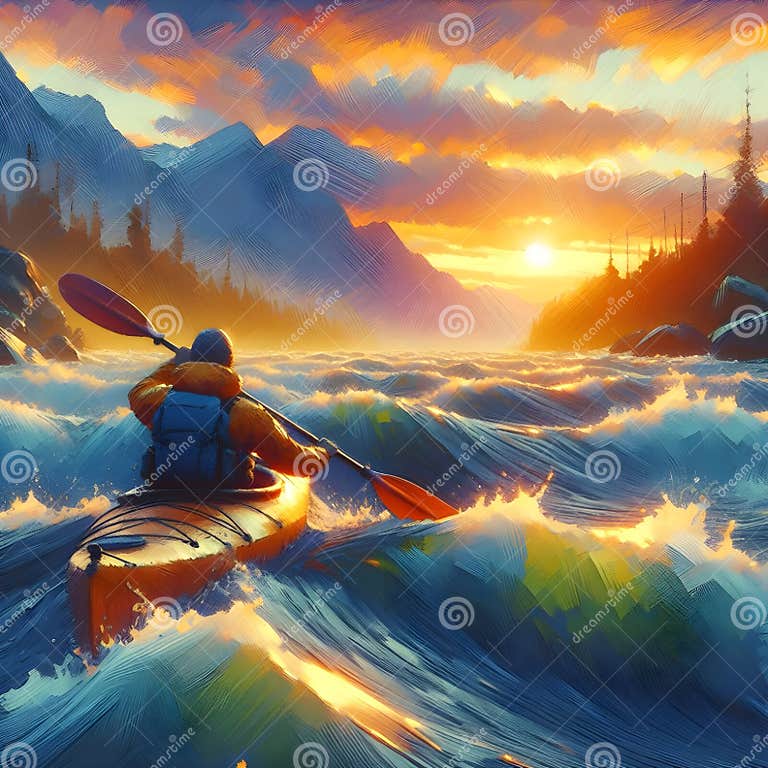 Back View Action Images of a Small Boat on a River Sailing into the ...