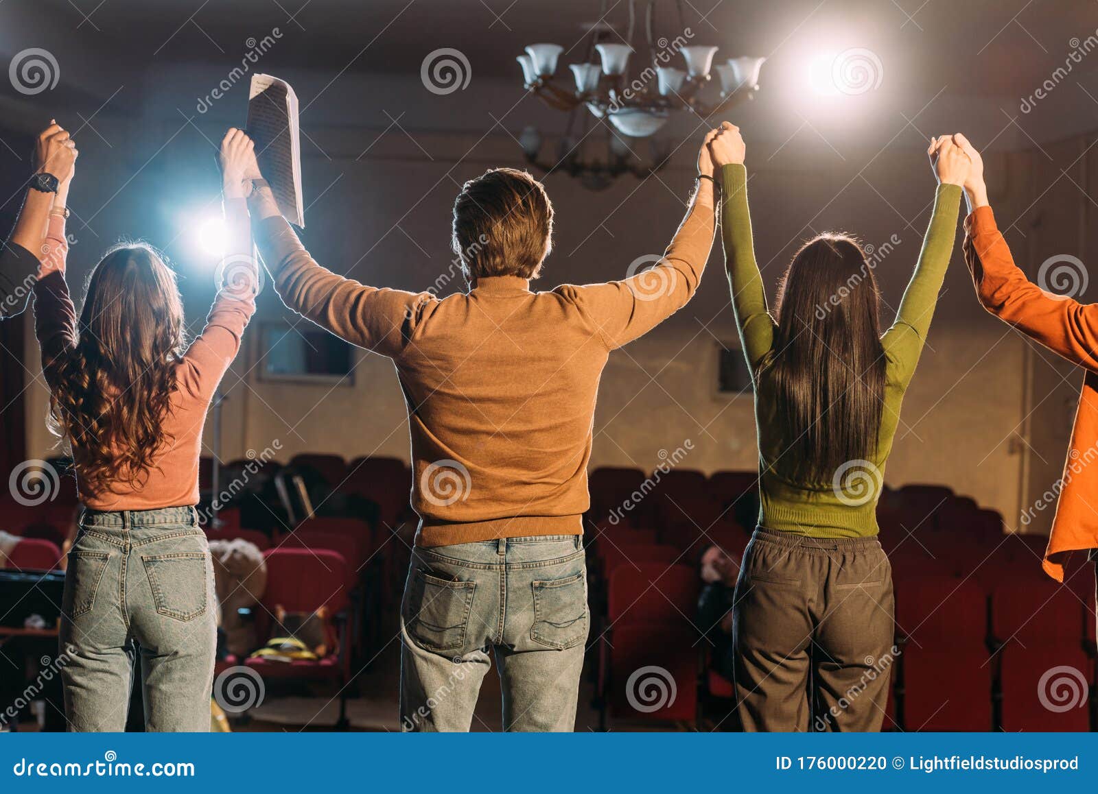 Back View of Actors Group and Stock Photo - Image of rehearsal ...