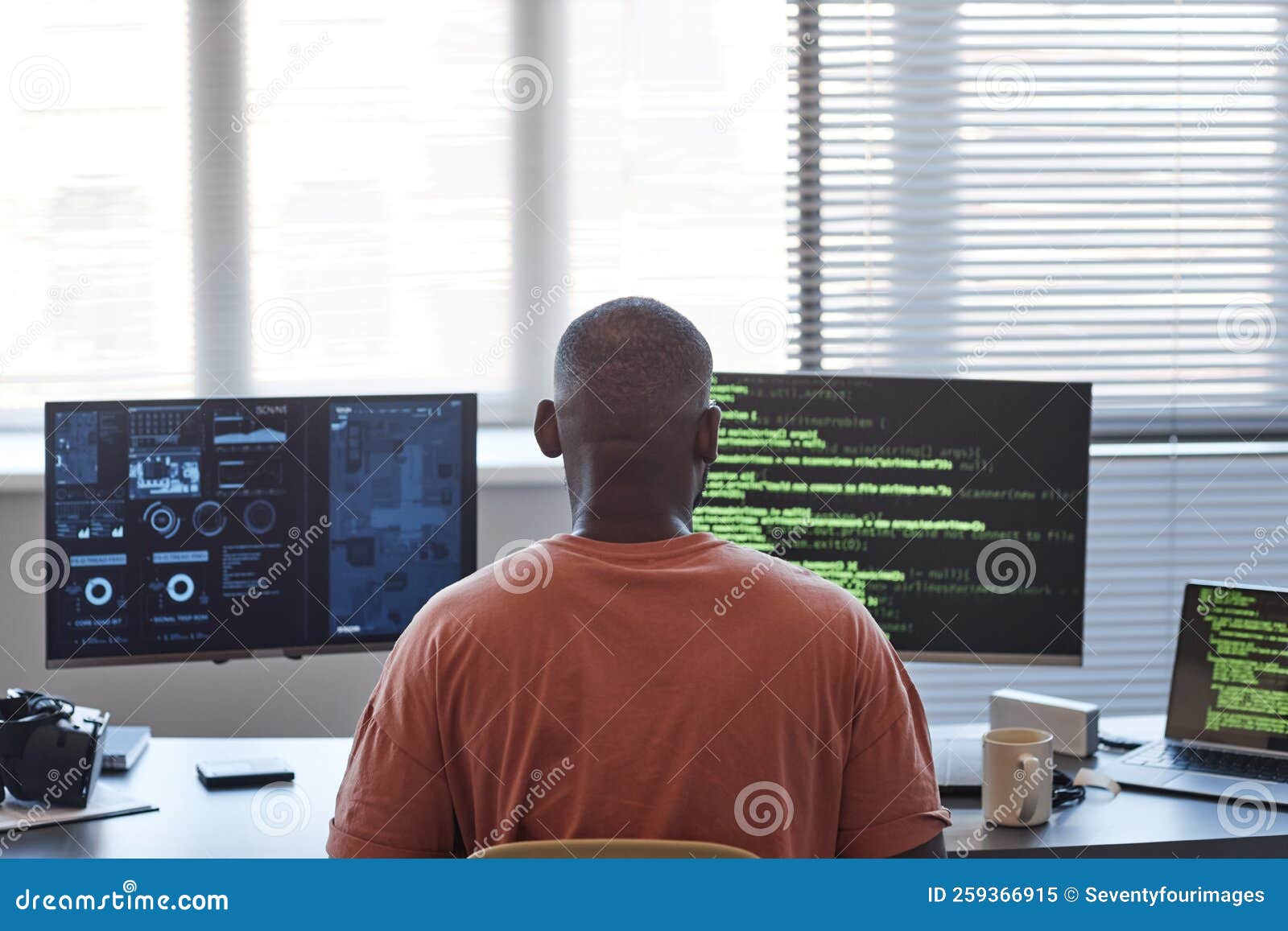Software Engineer Back View Stock Image - Image of programmer ...