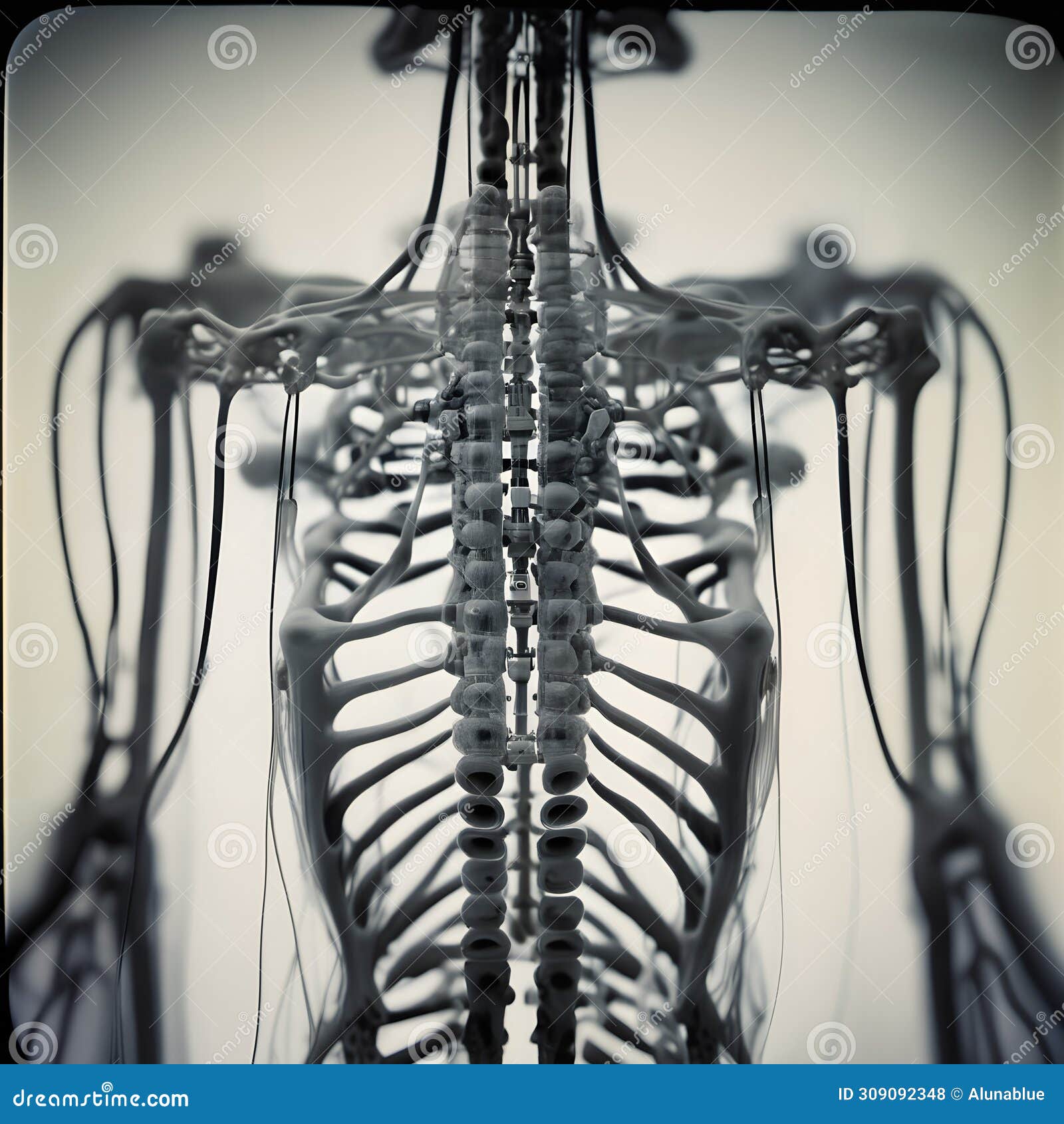 The Back View of an Android Skeleton with Structures that Mimic Human ...