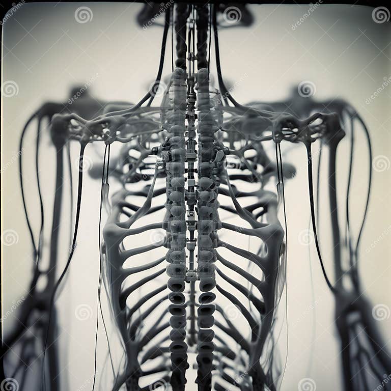 The Back View of an Android Skeleton with Structures that Mimic Human ...