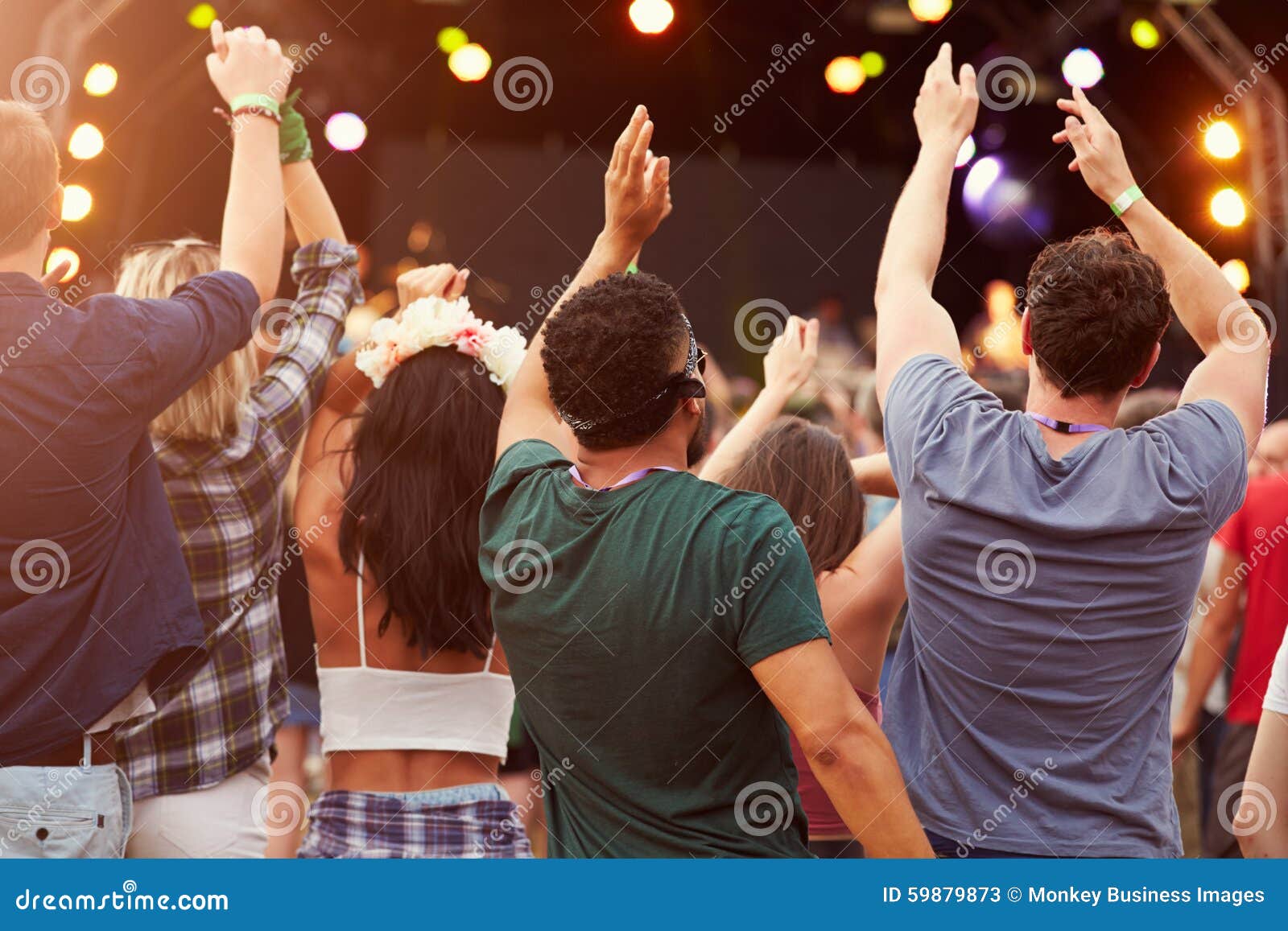 Back View of Audience at a Music Festival Stock Image - Image of ...