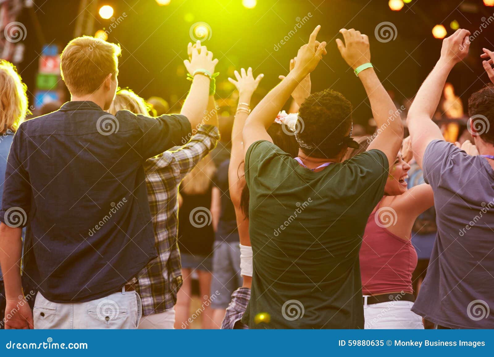 Back View of Audience at a Music Festival Stock Image - Image of ...